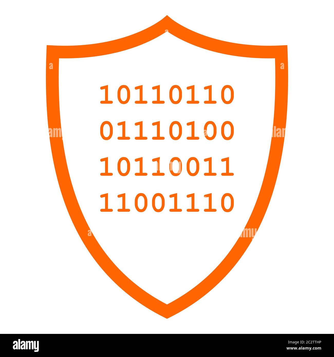 Binary code and shield Stock Photo - Alamy