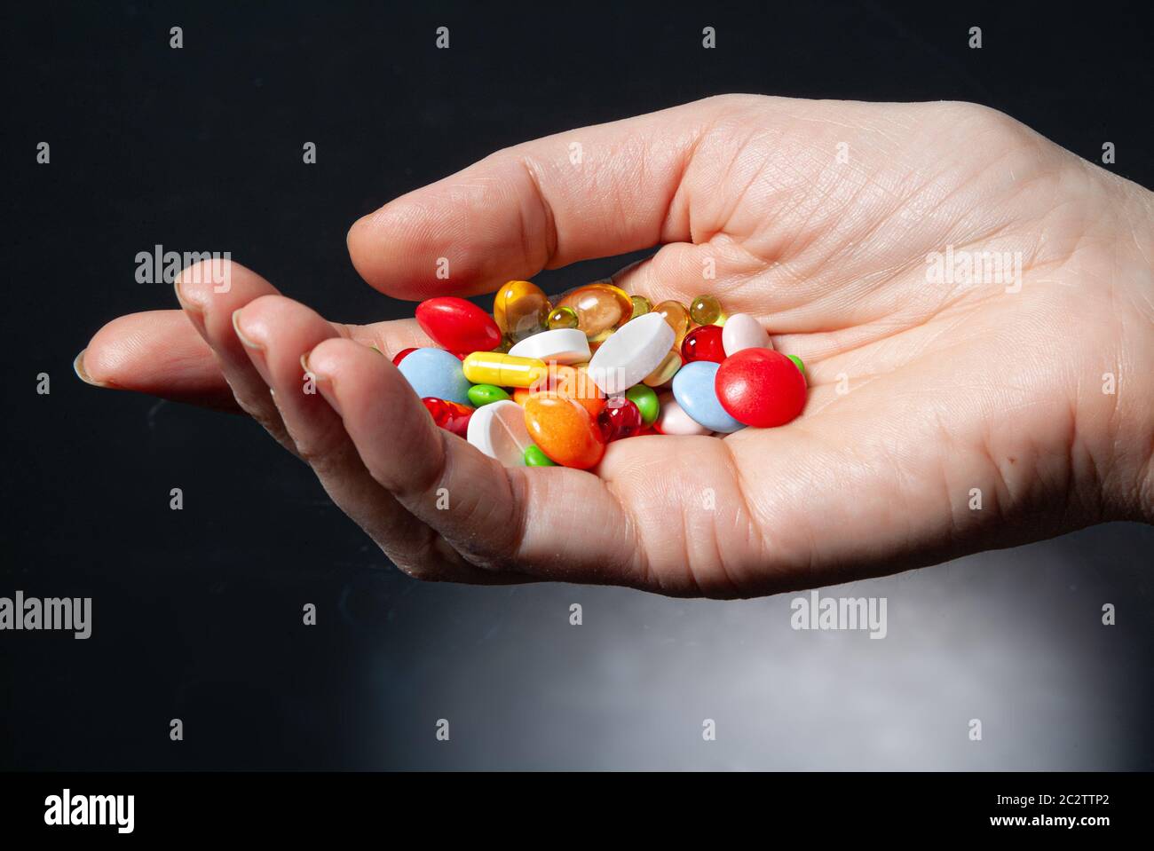 Different Drugs In A Hand Stock Photo - Alamy