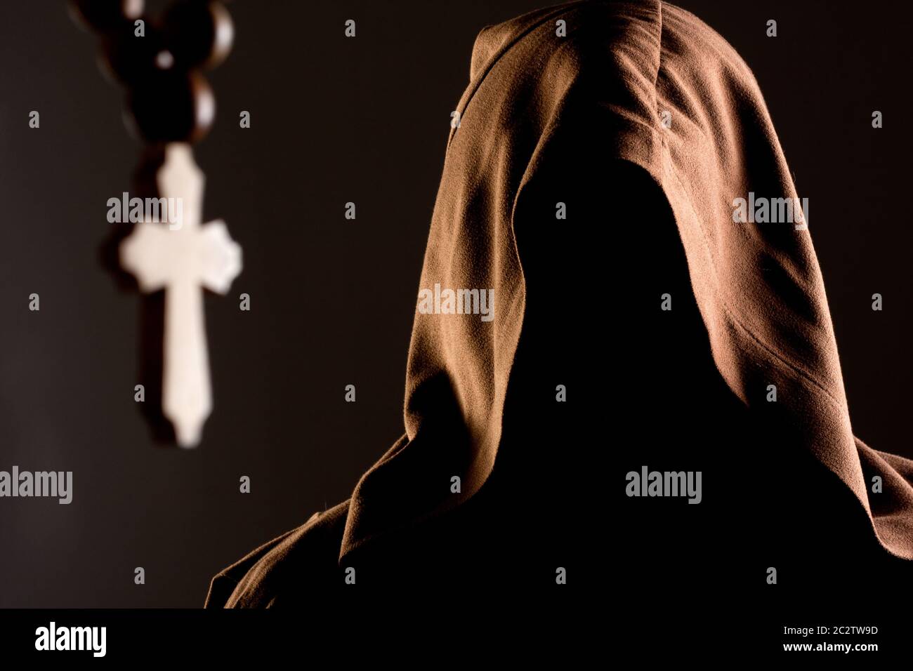 Portrait of mystery unrecognizable monk in robe Stock Photo - Alamy