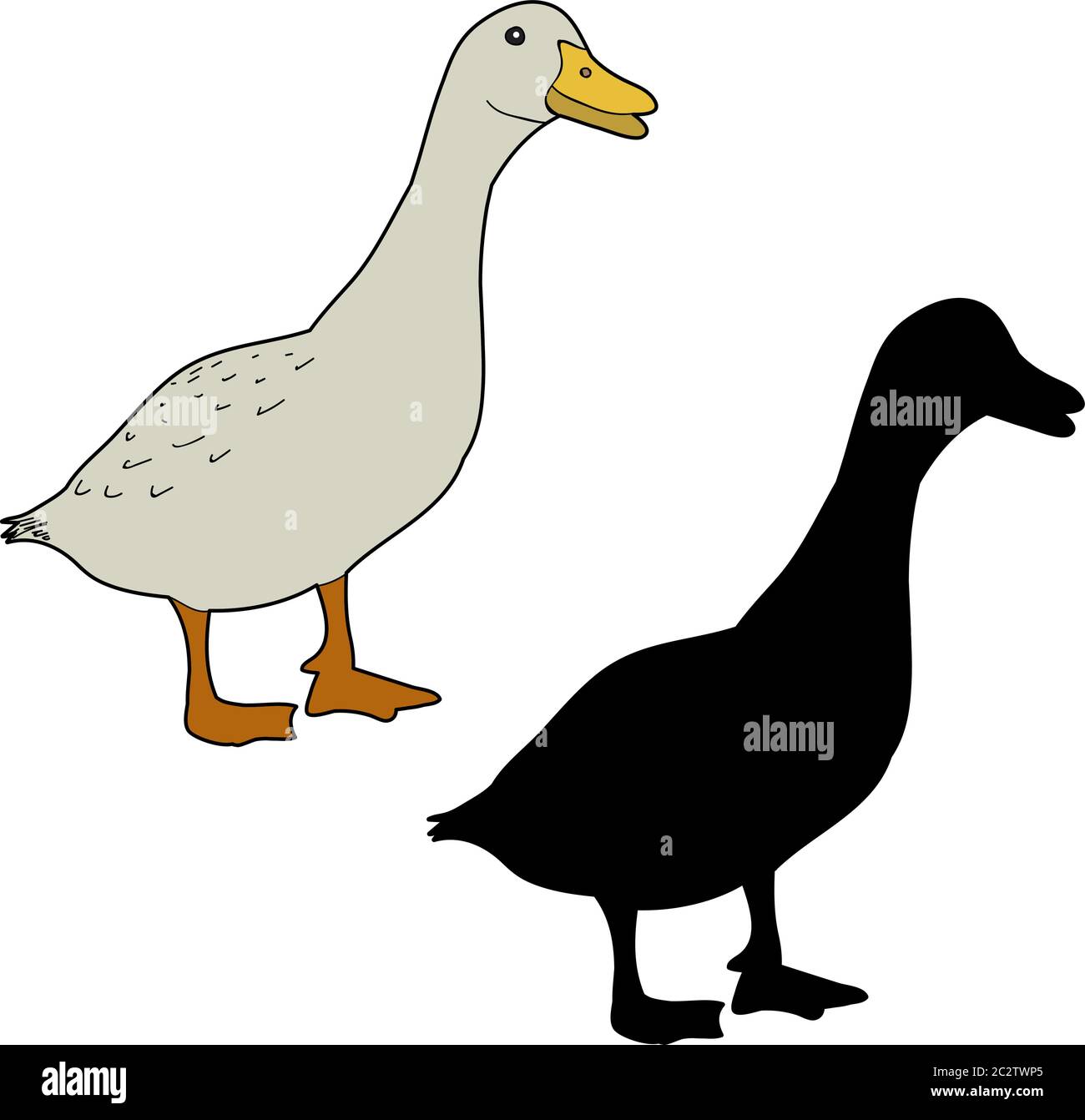 vector isolated goose, duck silhouette icon Stock Vector Image & Art ...