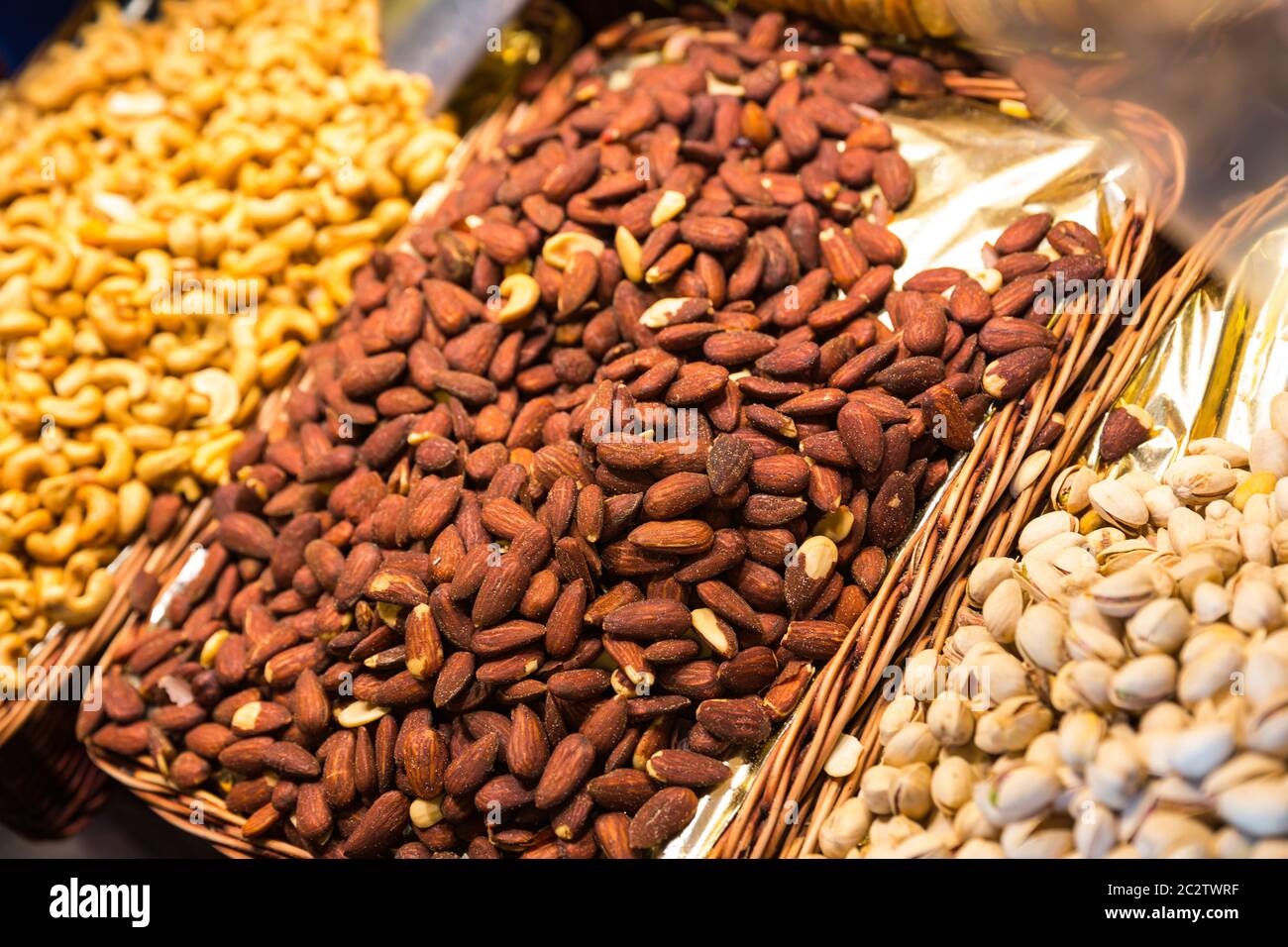 Various nuts in local market Stock Photo - Alamy