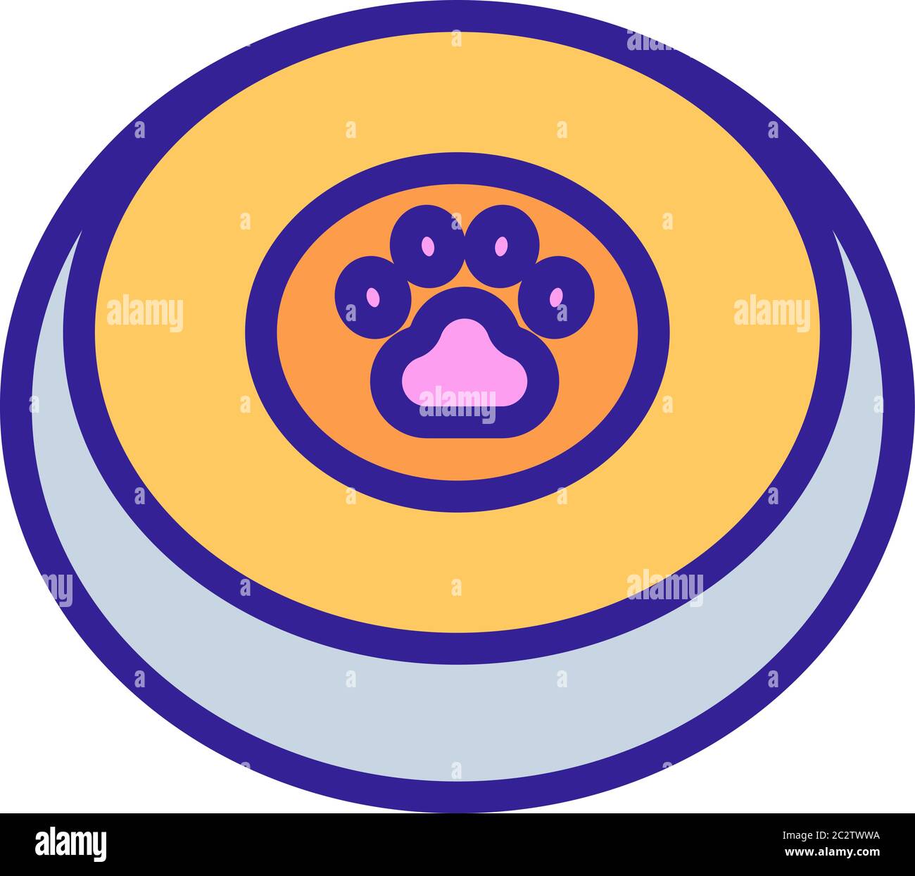 dog training toy plate icon vector outline illustration Stock Vector ...