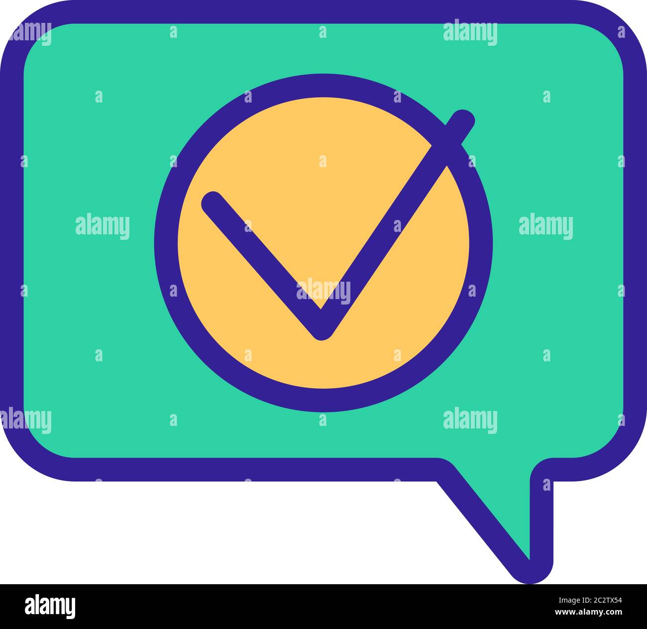 accept mark in quote frame icon vector outline illustration Stock ...