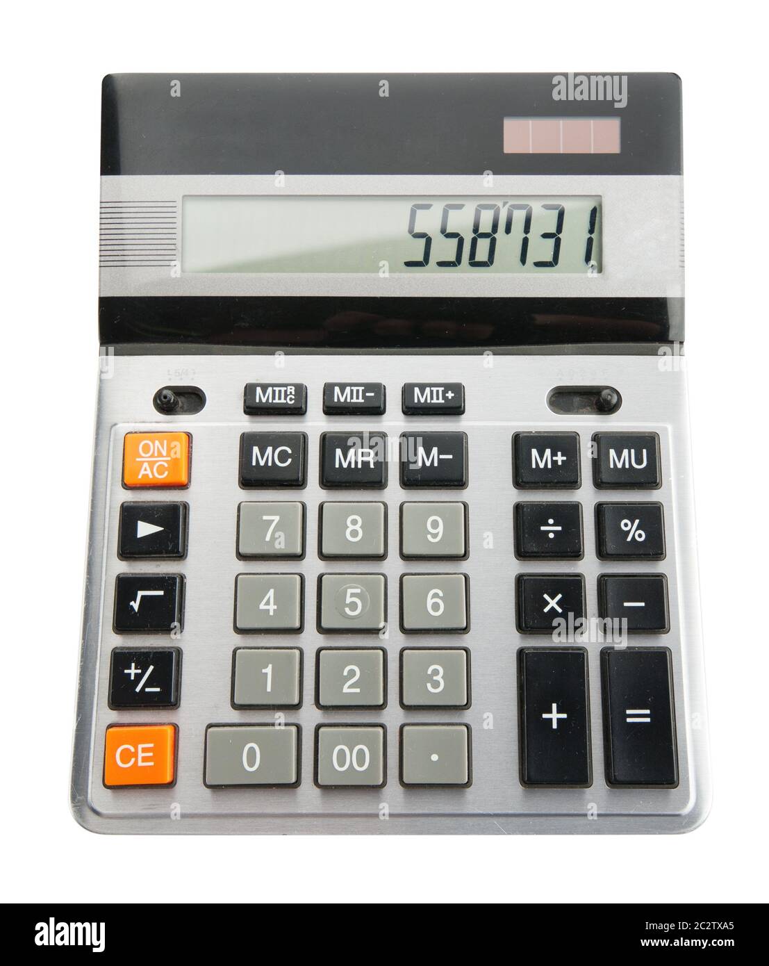 A business calculator. Isolated on white background Stock Photo - Alamy