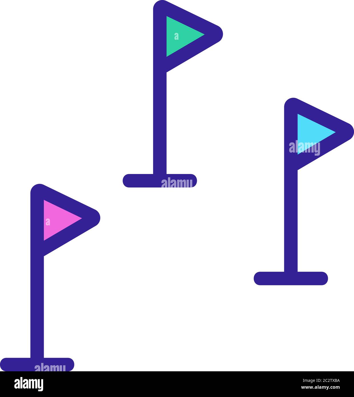 dog training flags icon vector outline illustration Stock Vector Image ...