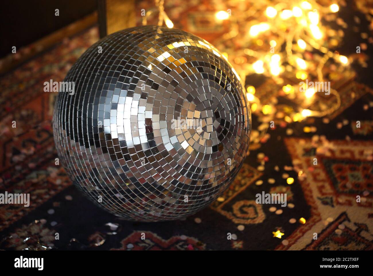 Disco ball retro background for poster Stock Photo - Alamy