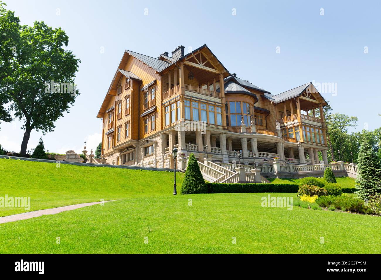 Novi Petrivtsi, Ukraine - May 27, 2015 Mezhigirya residence of ex ...