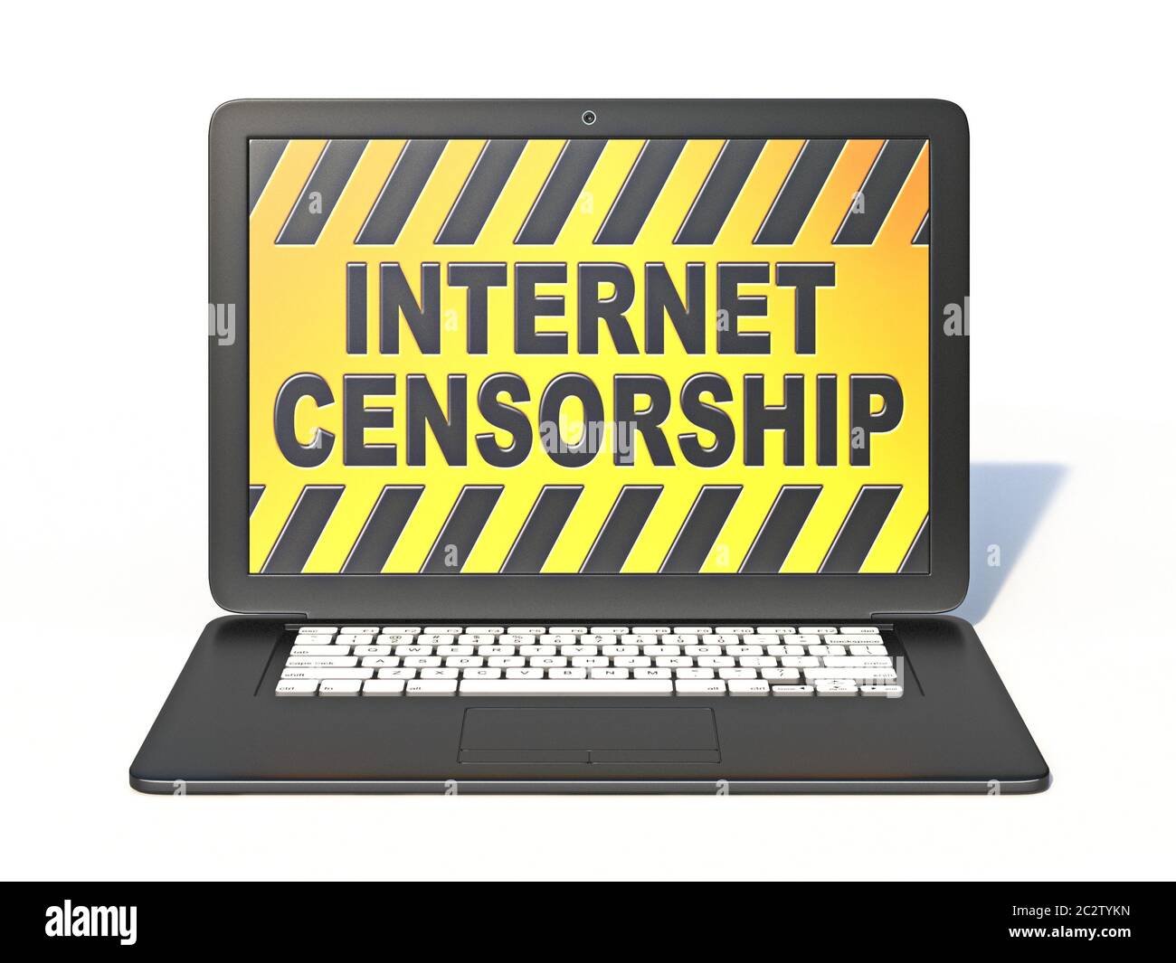 Black laptop with INTERNET CENSORSHIP sign on screen 3D Stock Photo - Alamy