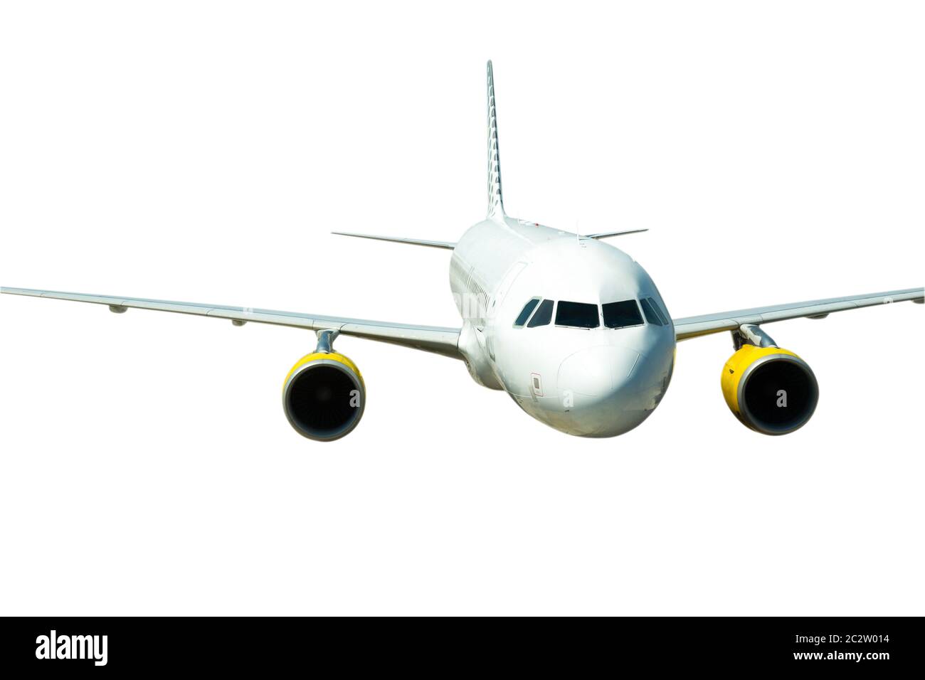 Airliner in flight isolated on white Stock Photo - Alamy