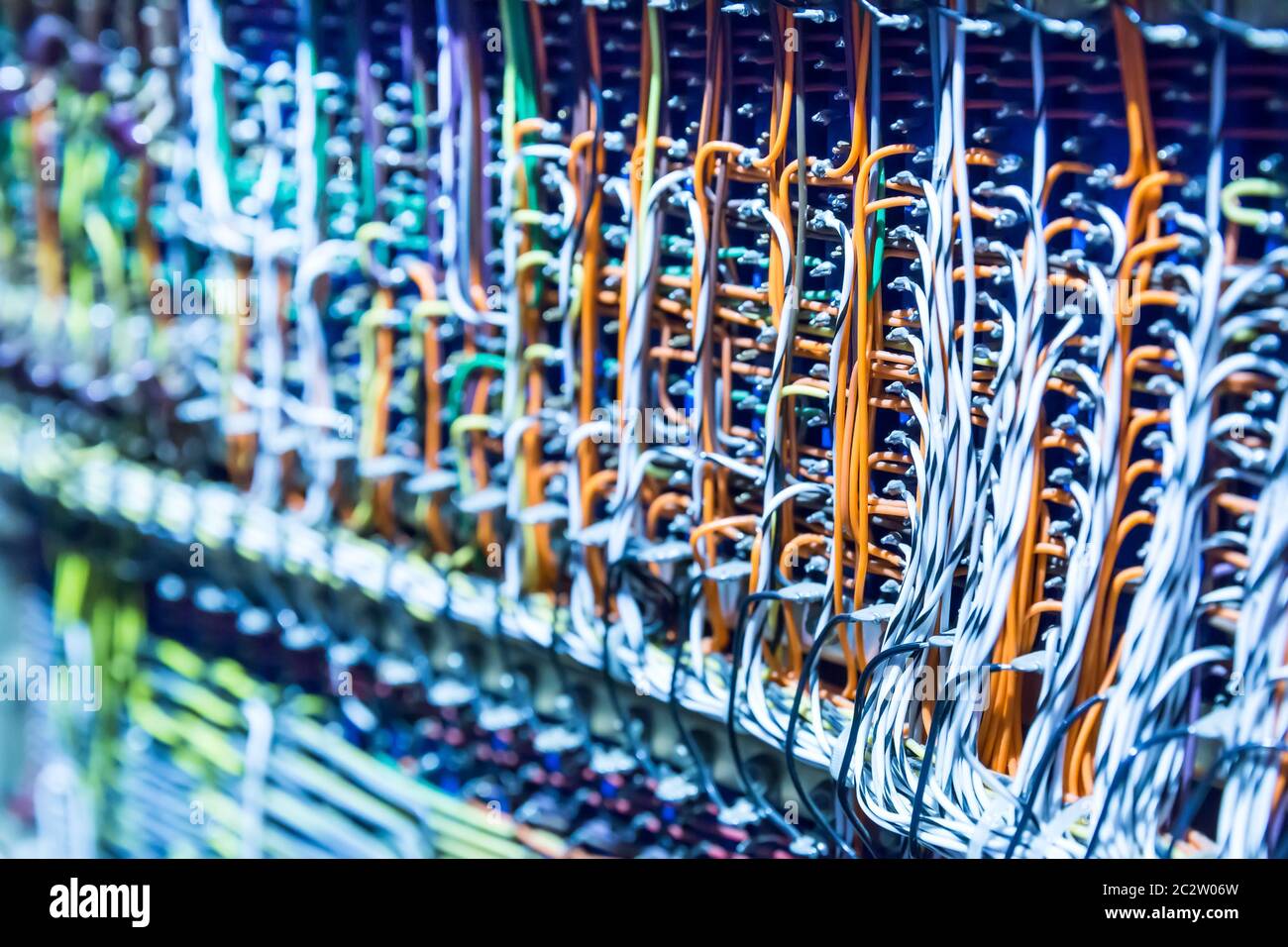 Retro electronic control box with lots of colorful wires Stock Photo ...