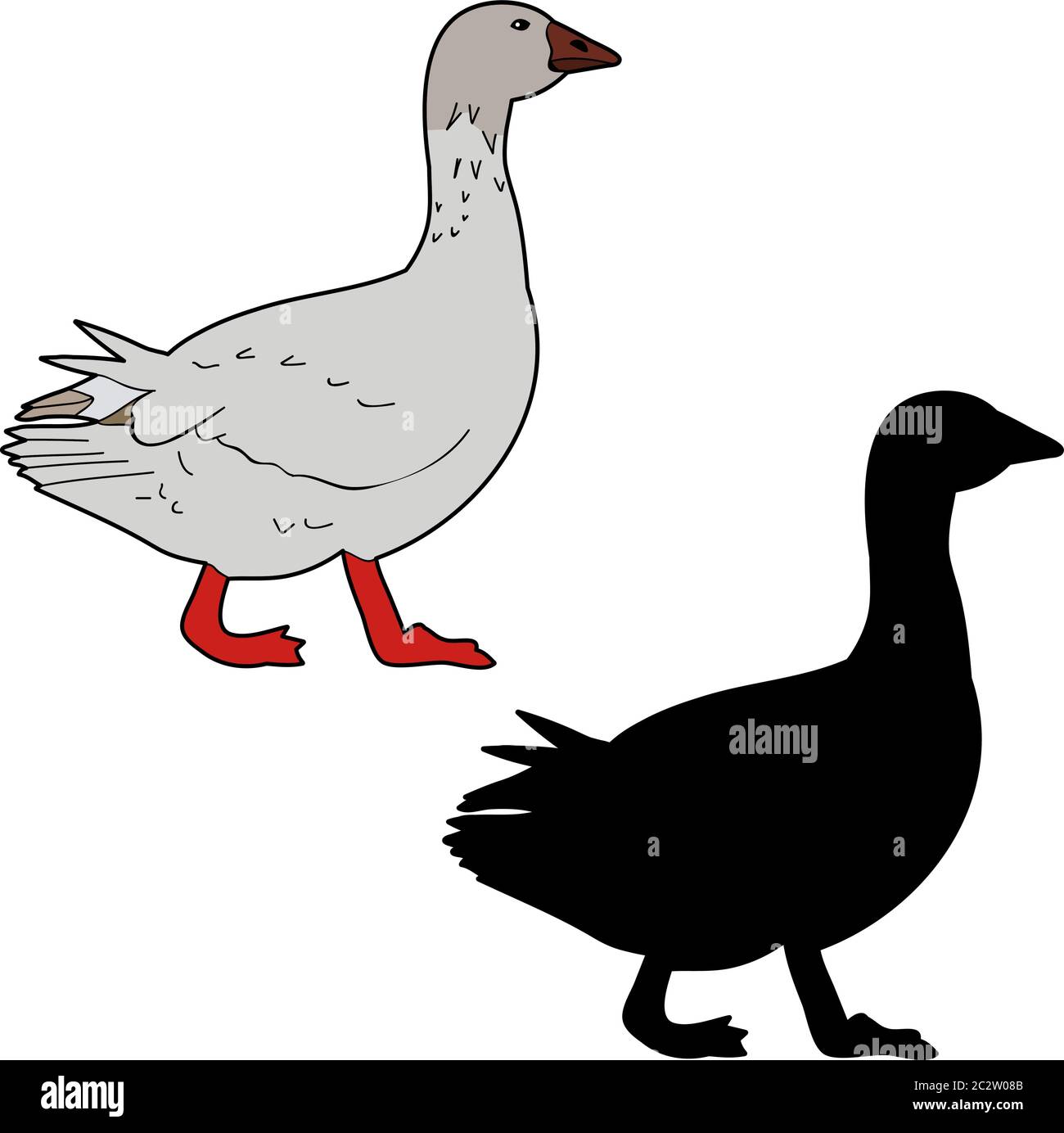 vector isolated goose, duck silhouette icon Stock Vector Image & Art ...