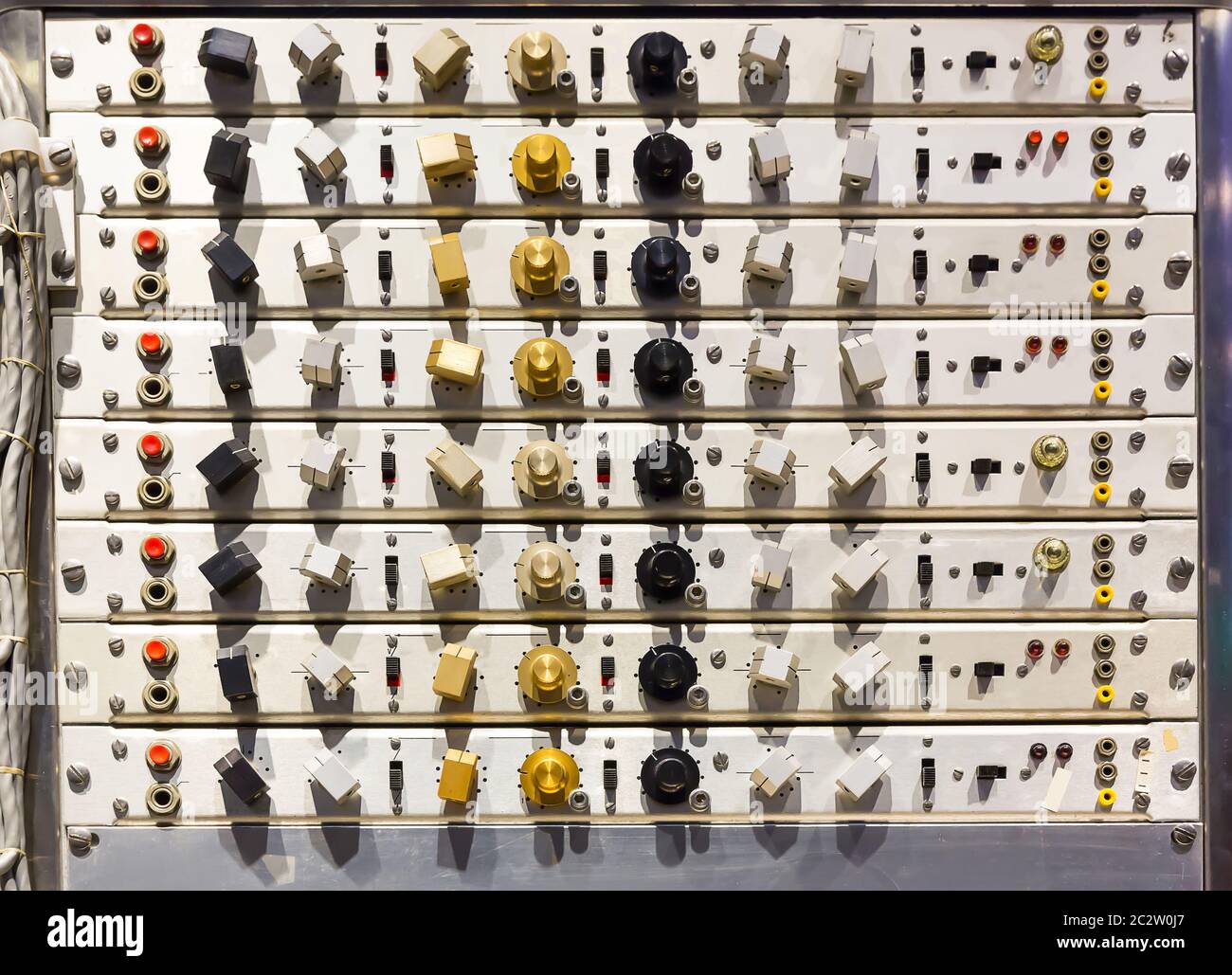 Retro grunge control panel with switchers and buttons Stock Photo - Alamy