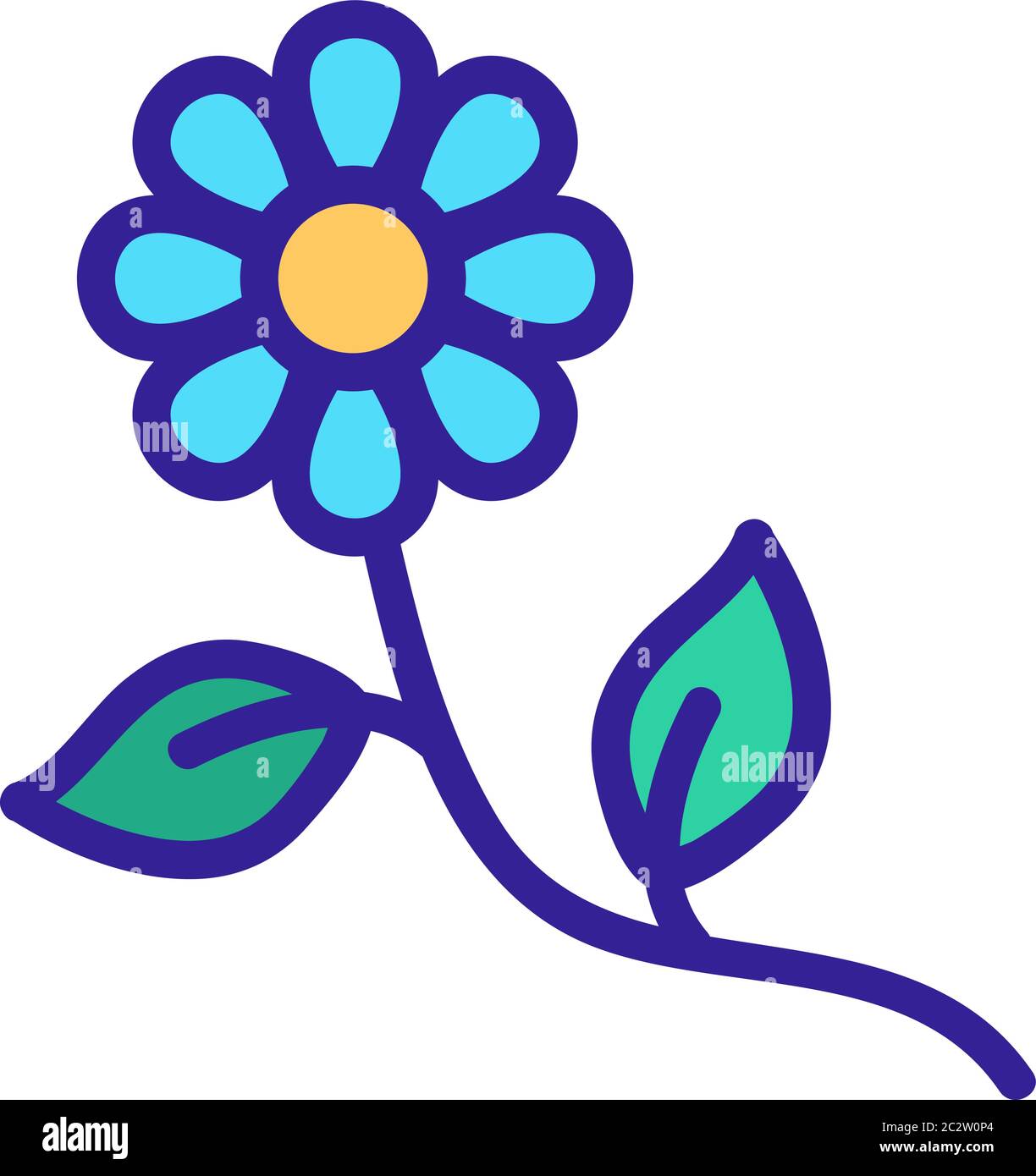 chamomile flower icon vector outline illustration Stock Vector Image ...