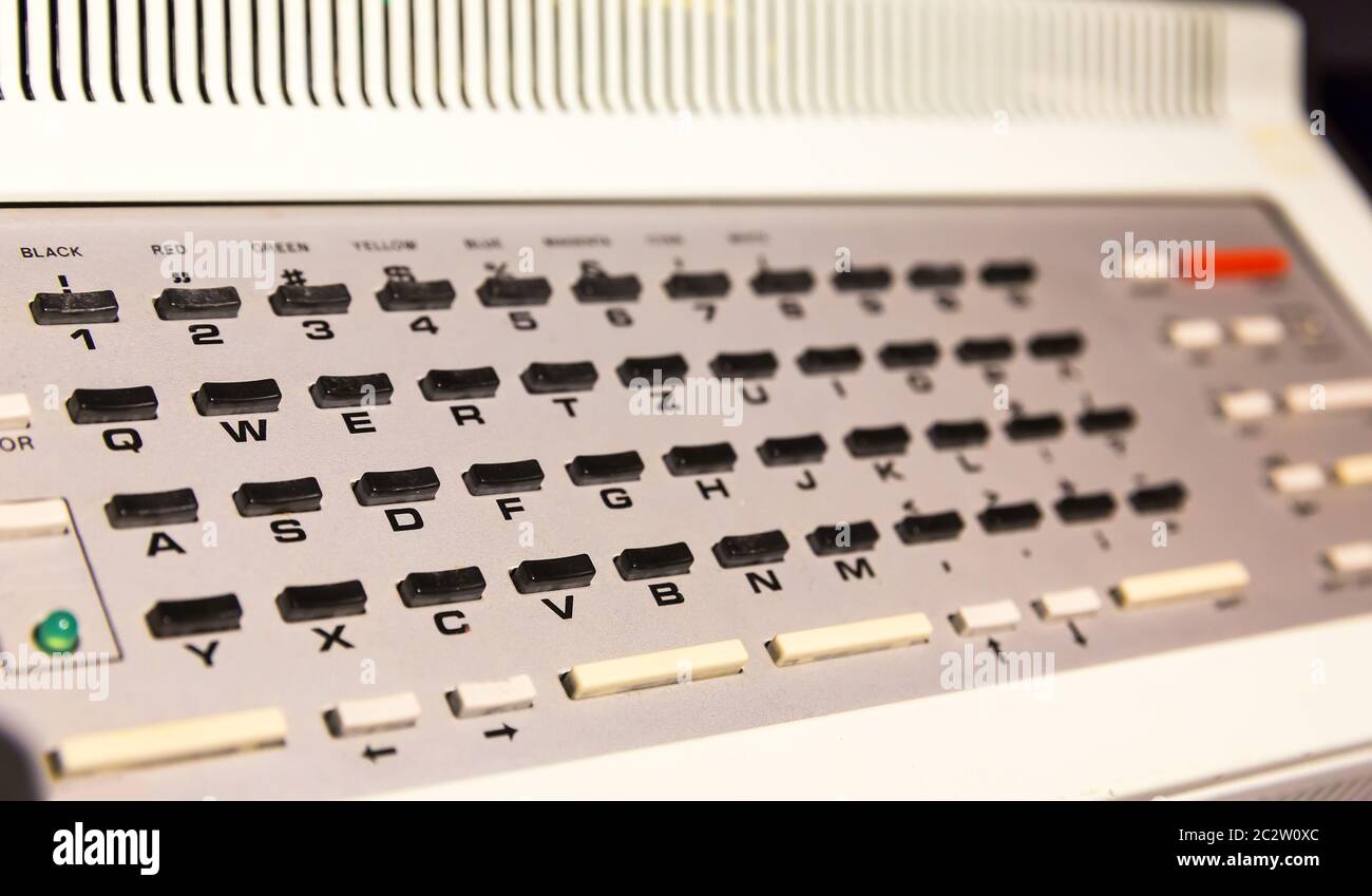 Analog computer keyboard in computer museum in USA Stock Photo - Alamy