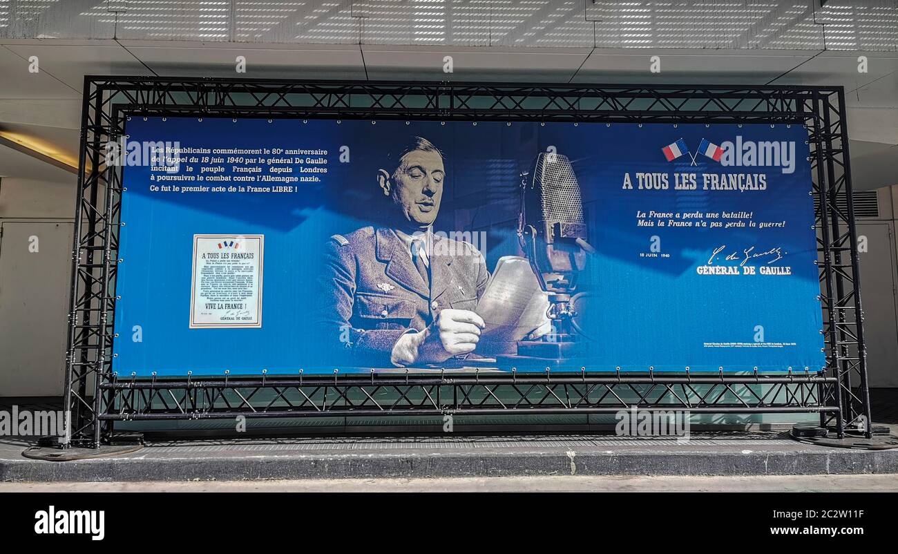 TRIBUTE TO GENERAL DE GAULLE AND HIS APPEAL OF 18 JUNE Stock Photo - Alamy