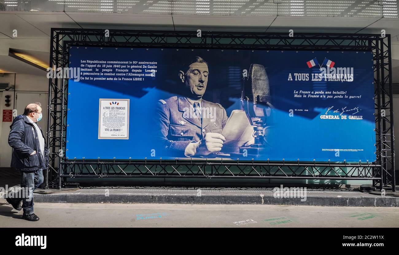 TRIBUTE TO GENERAL DE GAULLE AND HIS APPEAL OF 18 JUNE Stock Photo - Alamy