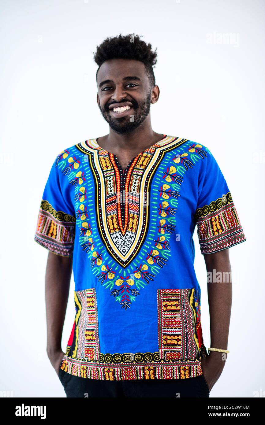 handsome african black man in traditional clothes Stock Photo - Alamy
