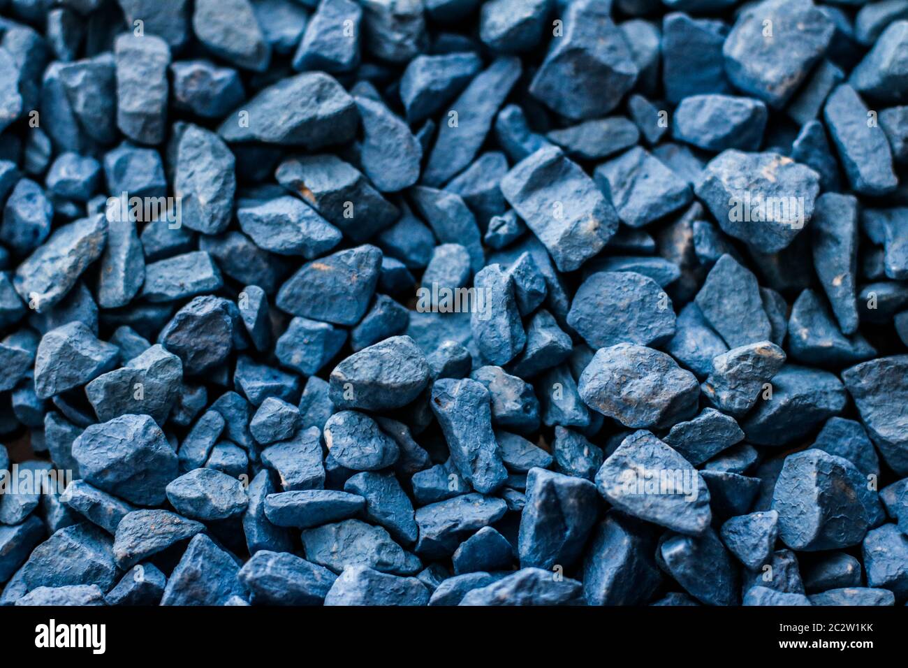 Blue stone pebbles as abstract background texture, landscape ...
