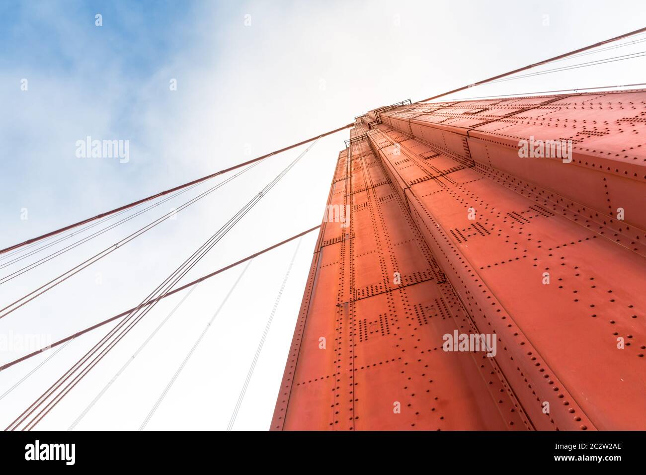 Golden Gate Bridge arch closeup bottom view in San Francisco USA Stock ...