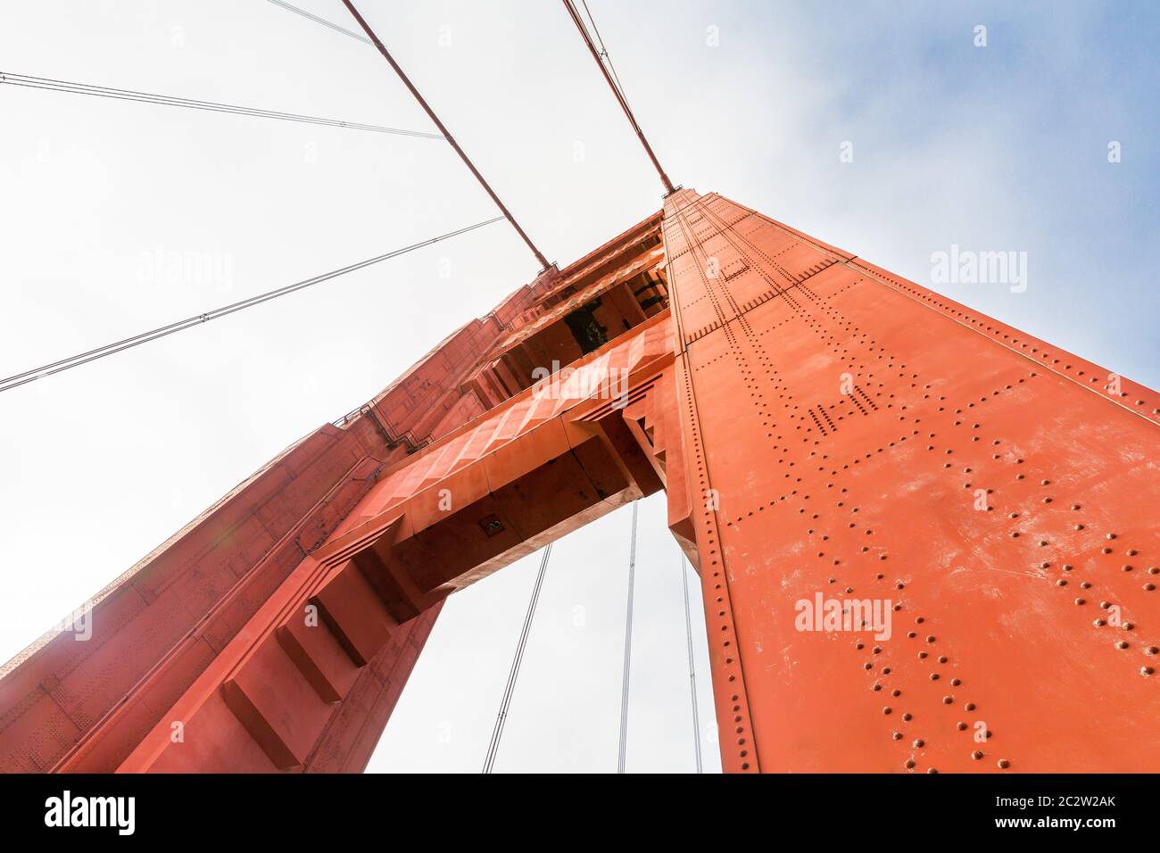 Golden Gate Bridge arch closeup bottom view in San Francisco USA Stock ...