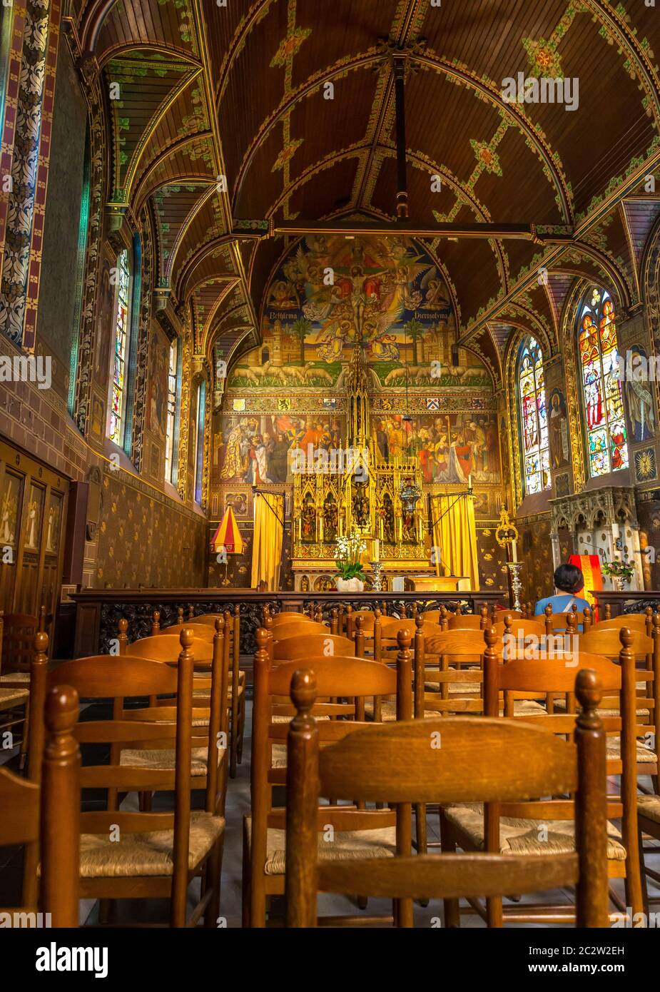 Interior of old church, Europe, nobody. Ancient european architecture ...