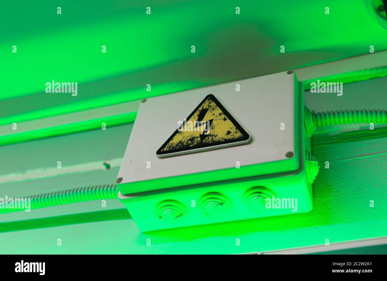 Close up of electricity warning box lightning Stock Photo - Alamy