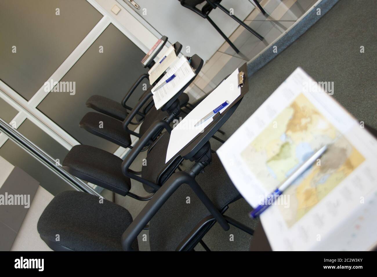 Row of seats in classroom Stock Photo - Alamy