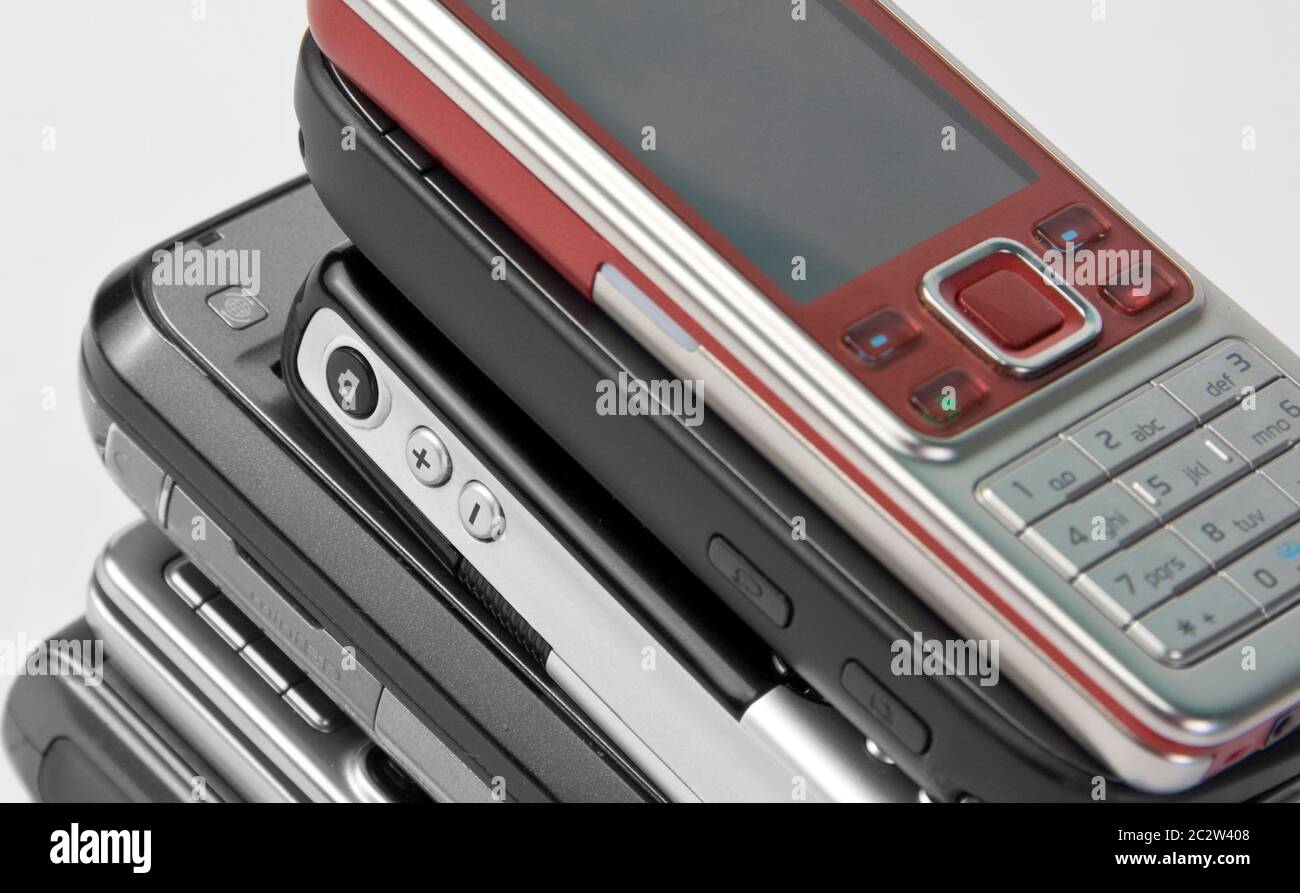 Stack of mobile phones Stock Photo - Alamy