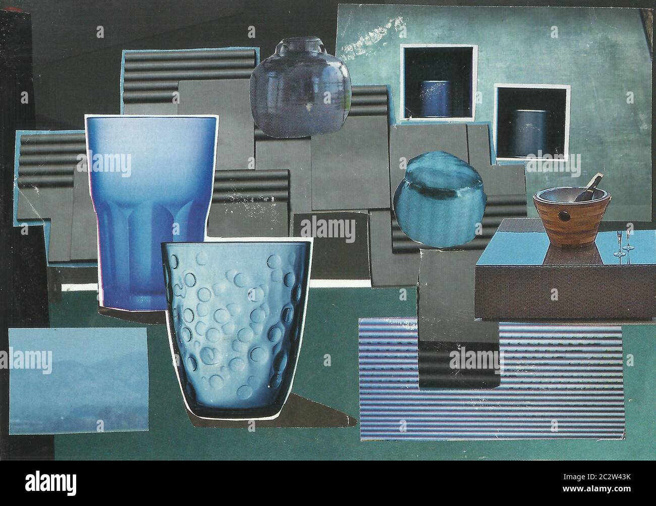 Carefully crafted handmade collage. Object montage. Surreal settings ...