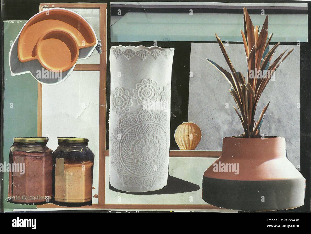 Carefully crafted handmade collage. Object montage. Surreal settings ...