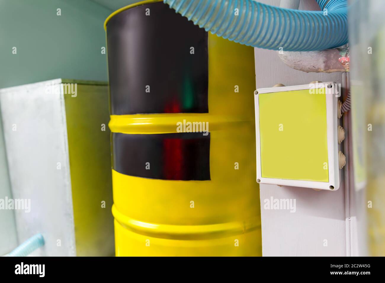 Big yellow barrel in chemical lab Stock Photo - Alamy