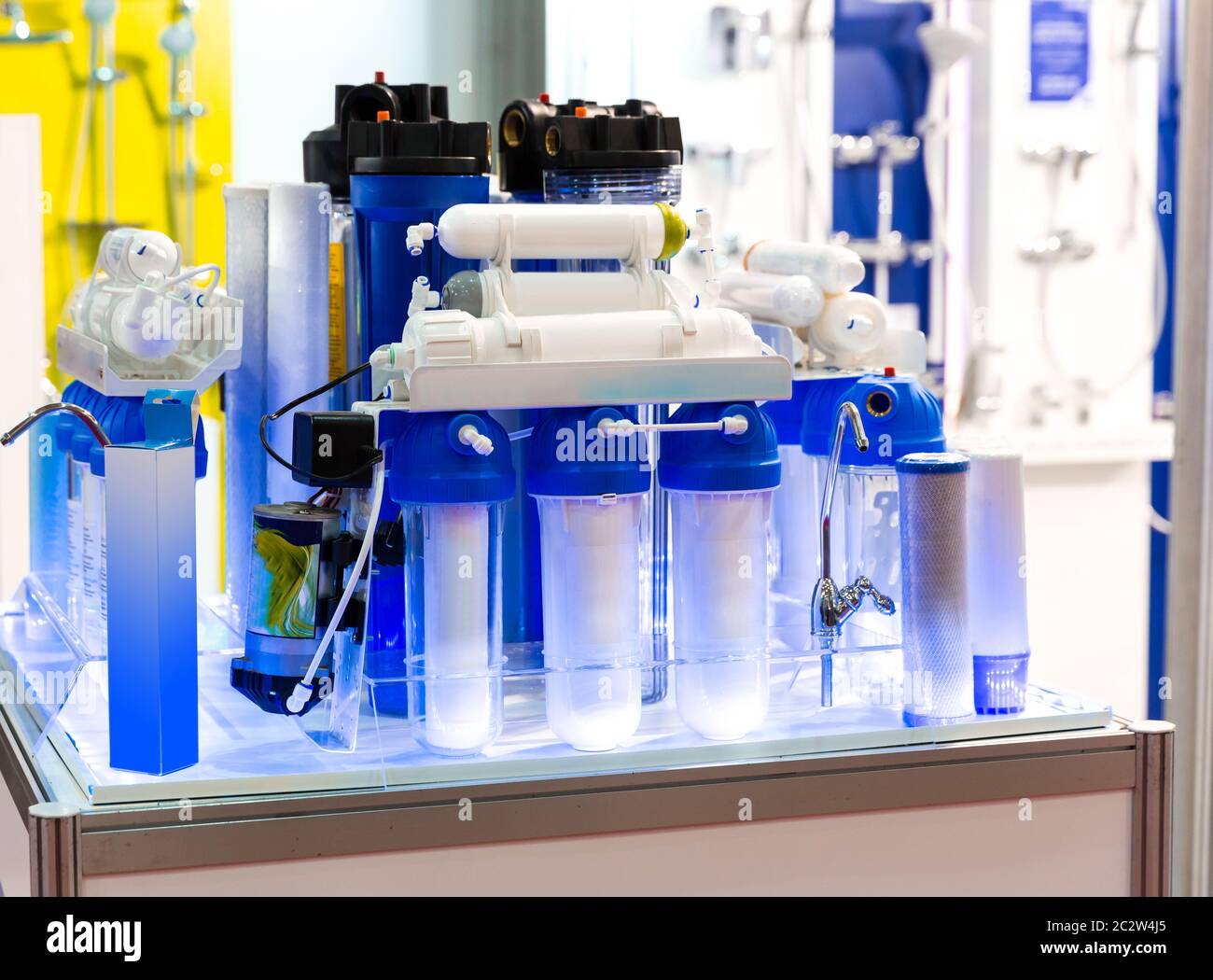 Reverse osmosis, water cleaning filter, exhibition stand. Filtration ...