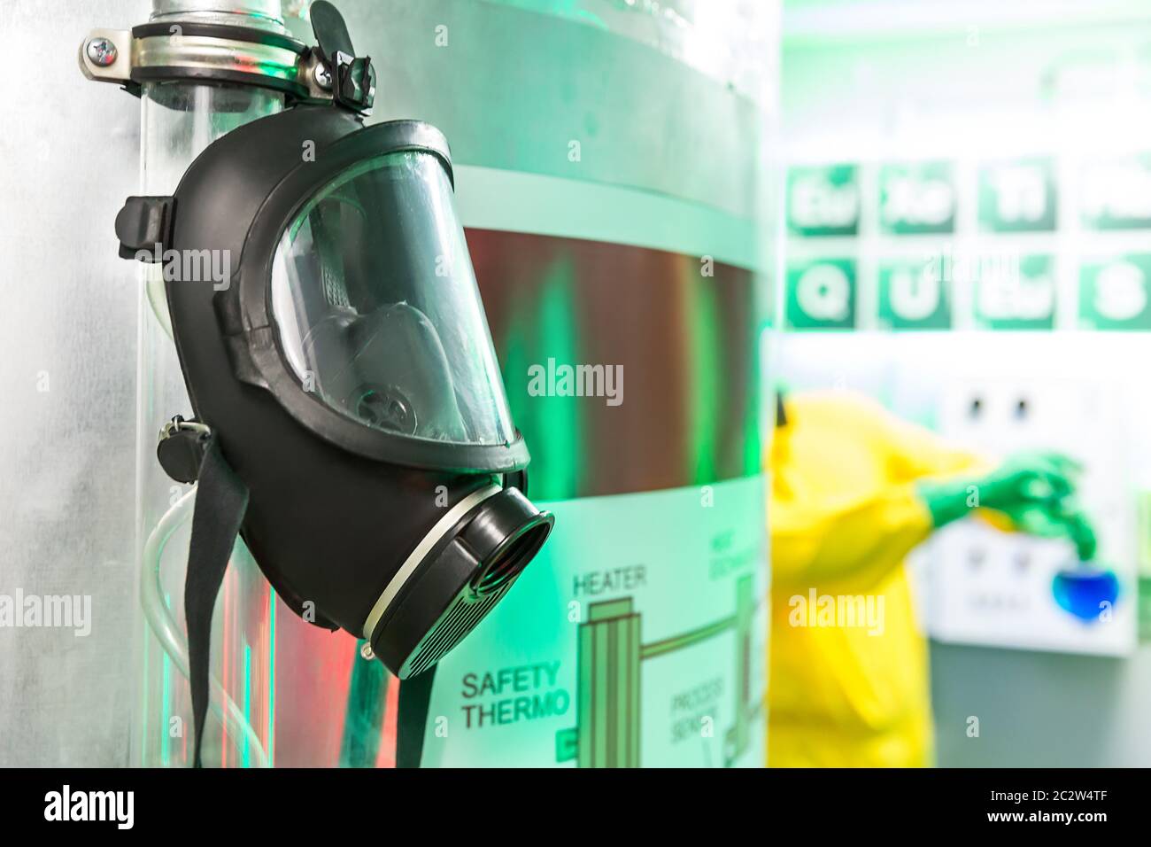 Gas mask in the laboratory Stock Photo - Alamy