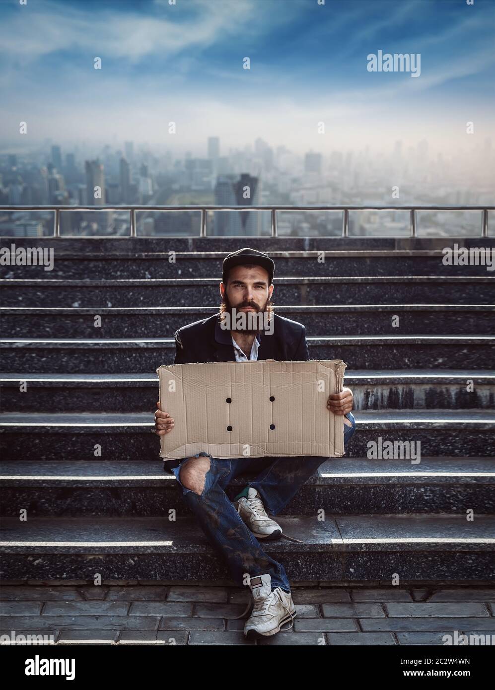 Homeless beggar steps hi-res stock photography and images - Alamy
