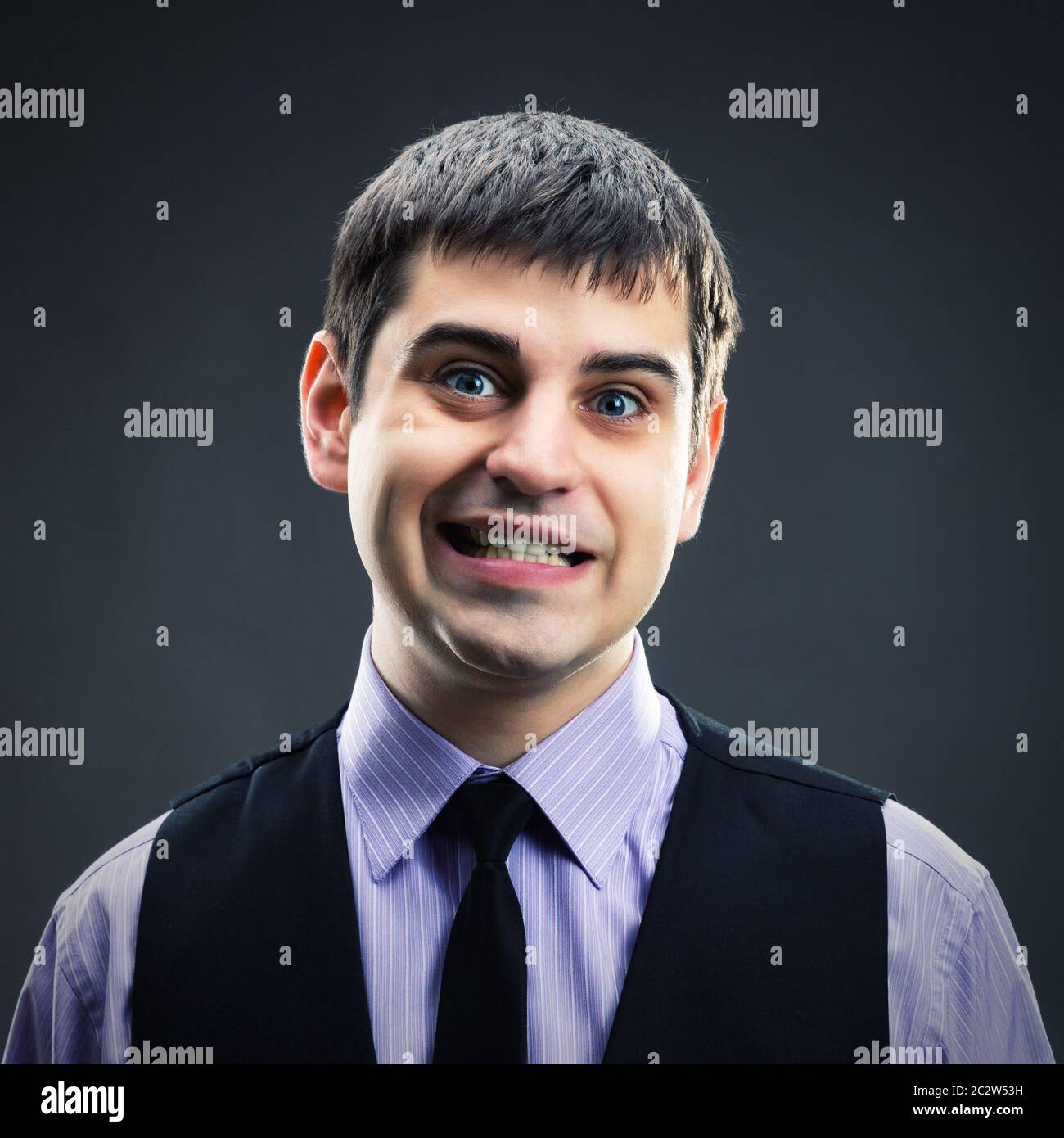 Man making faces square shot Stock Photo - Alamy