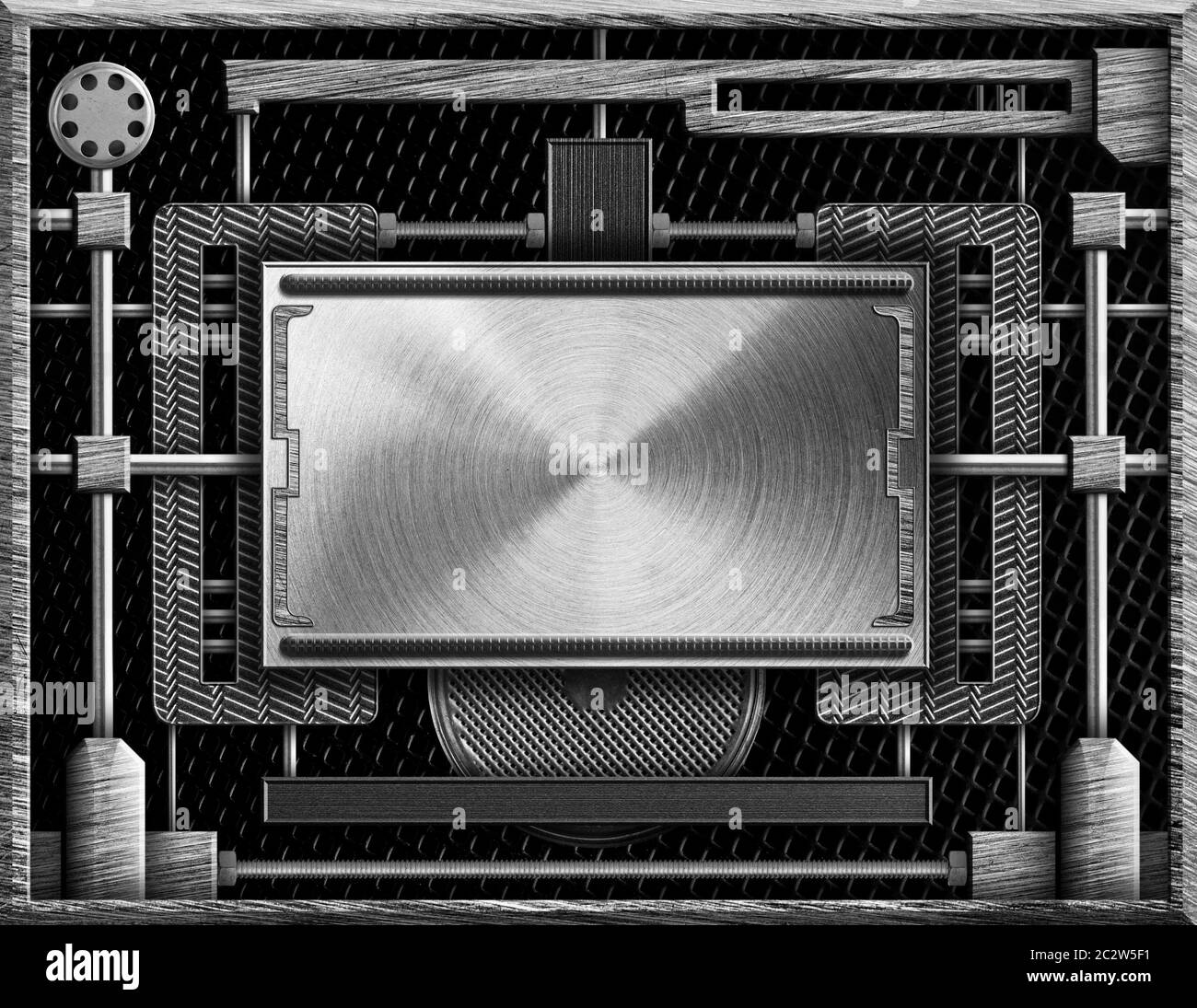 Control panel of a industrial device with empty space in center Stock ...