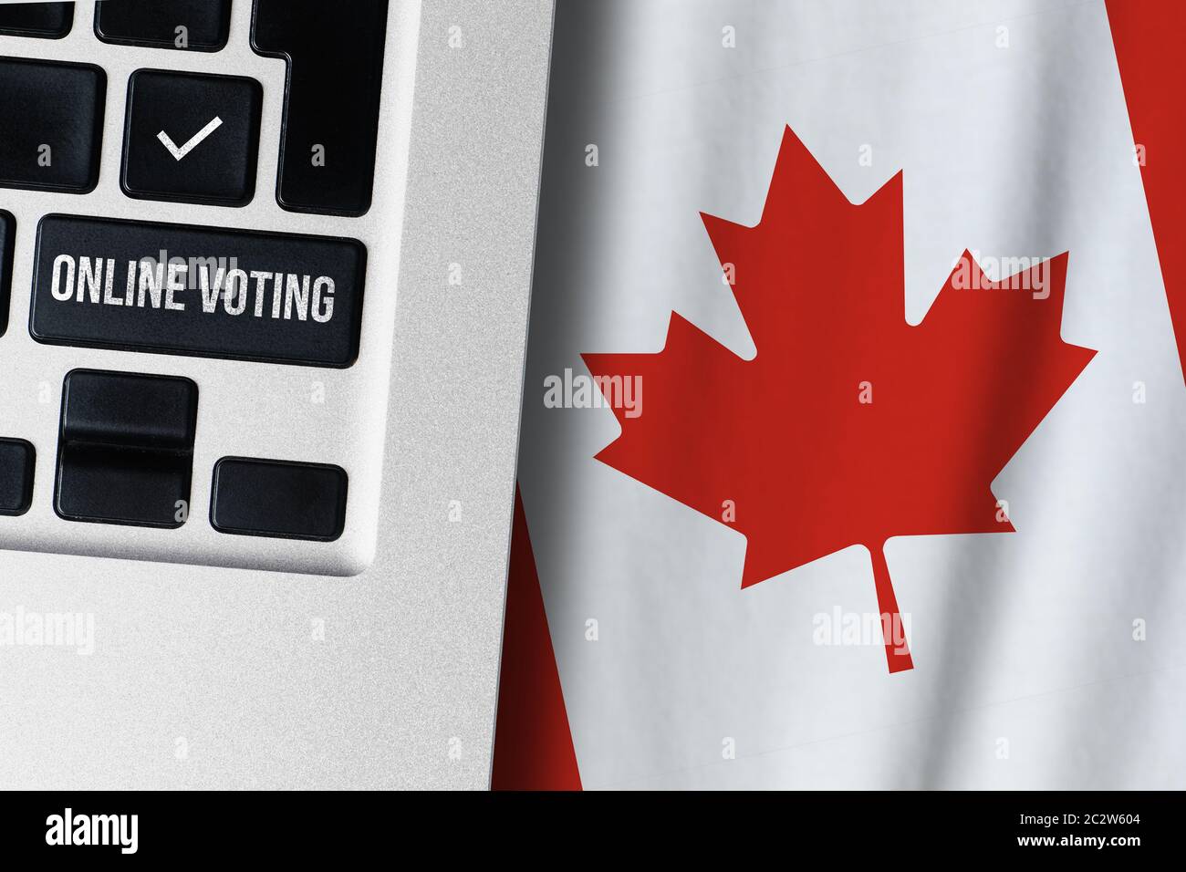 Online voting concept in Canada. Keyboard near country flag Stock Photo ...