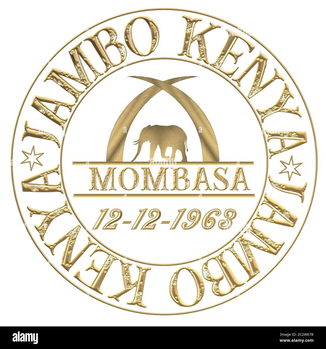 Stamp with inscription Hello Kenya Jambo Kenya and Karibu Kenya Stock ...