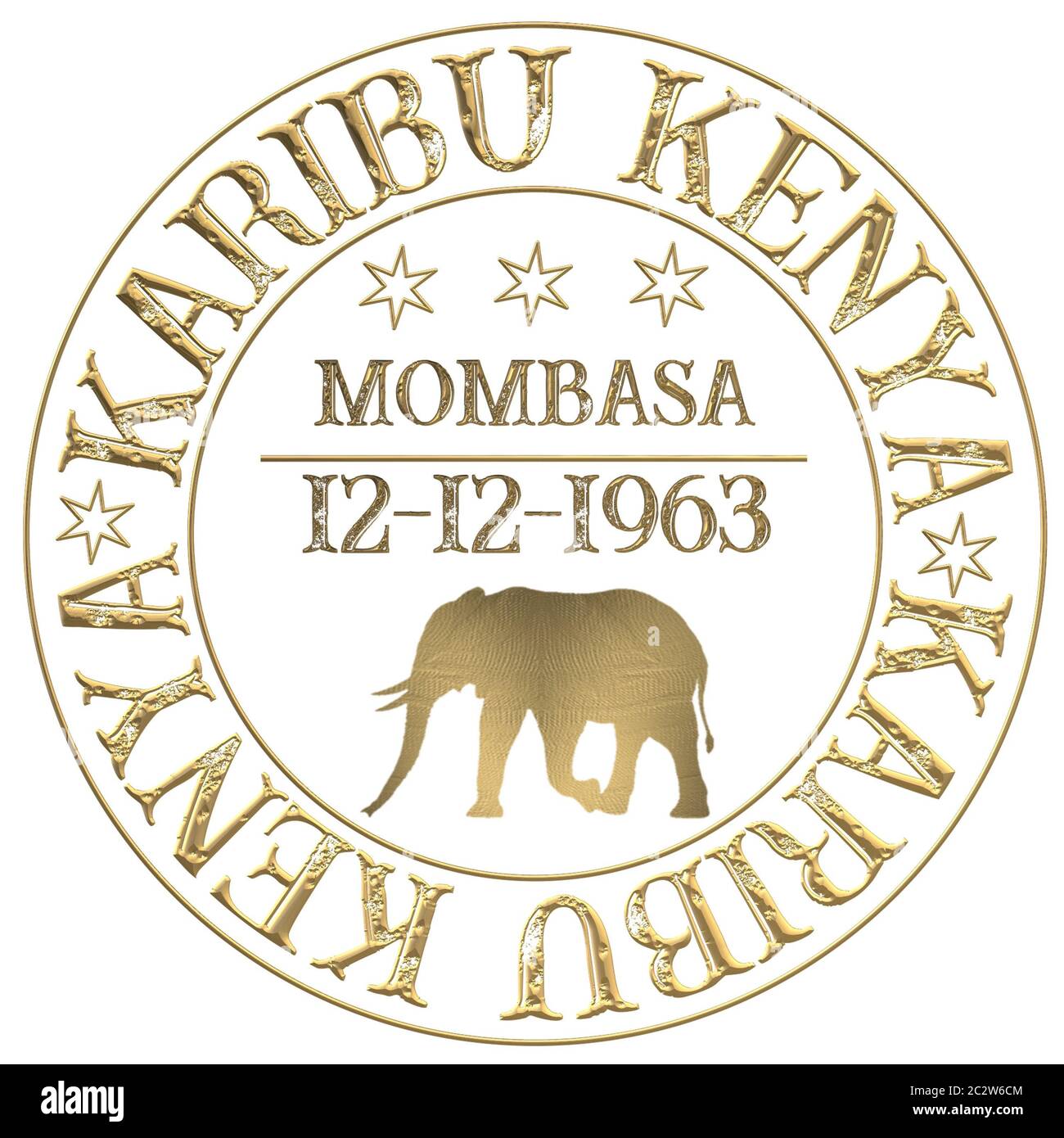 Stamp with inscription Hello Kenya Jambo Kenya and Karibu Kenya Stock ...