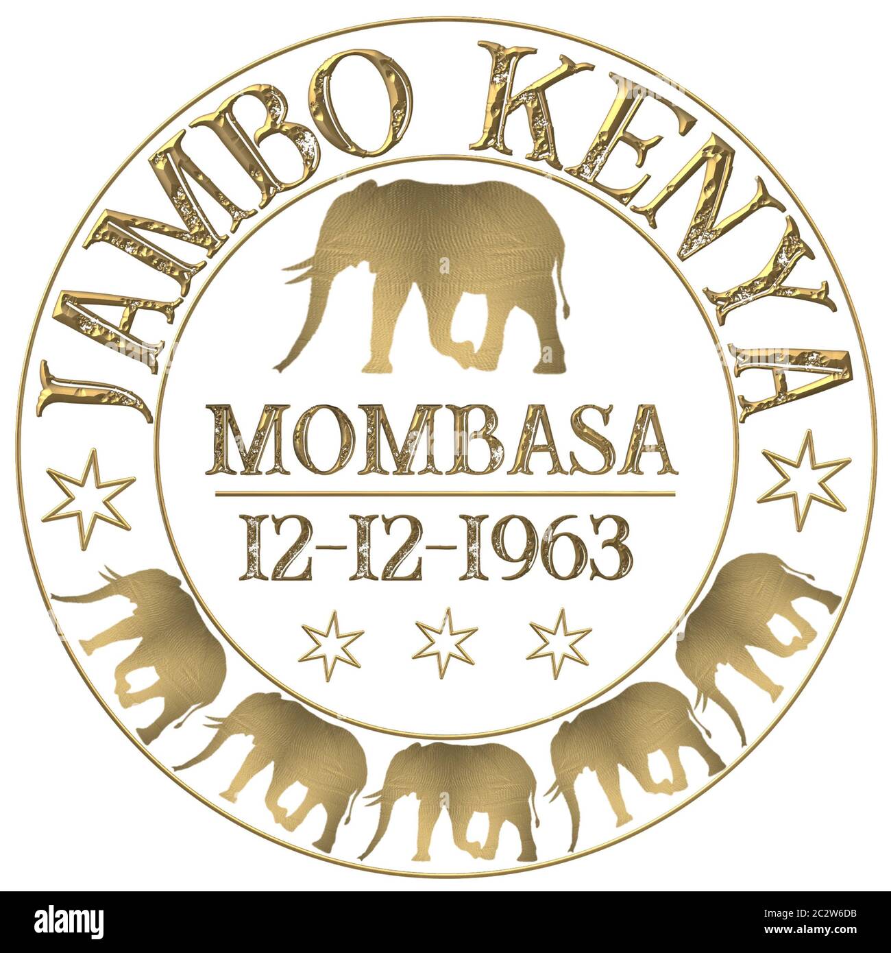Stamp with inscription Hello Kenya Jambo Kenya and Karibu Kenya Stock ...