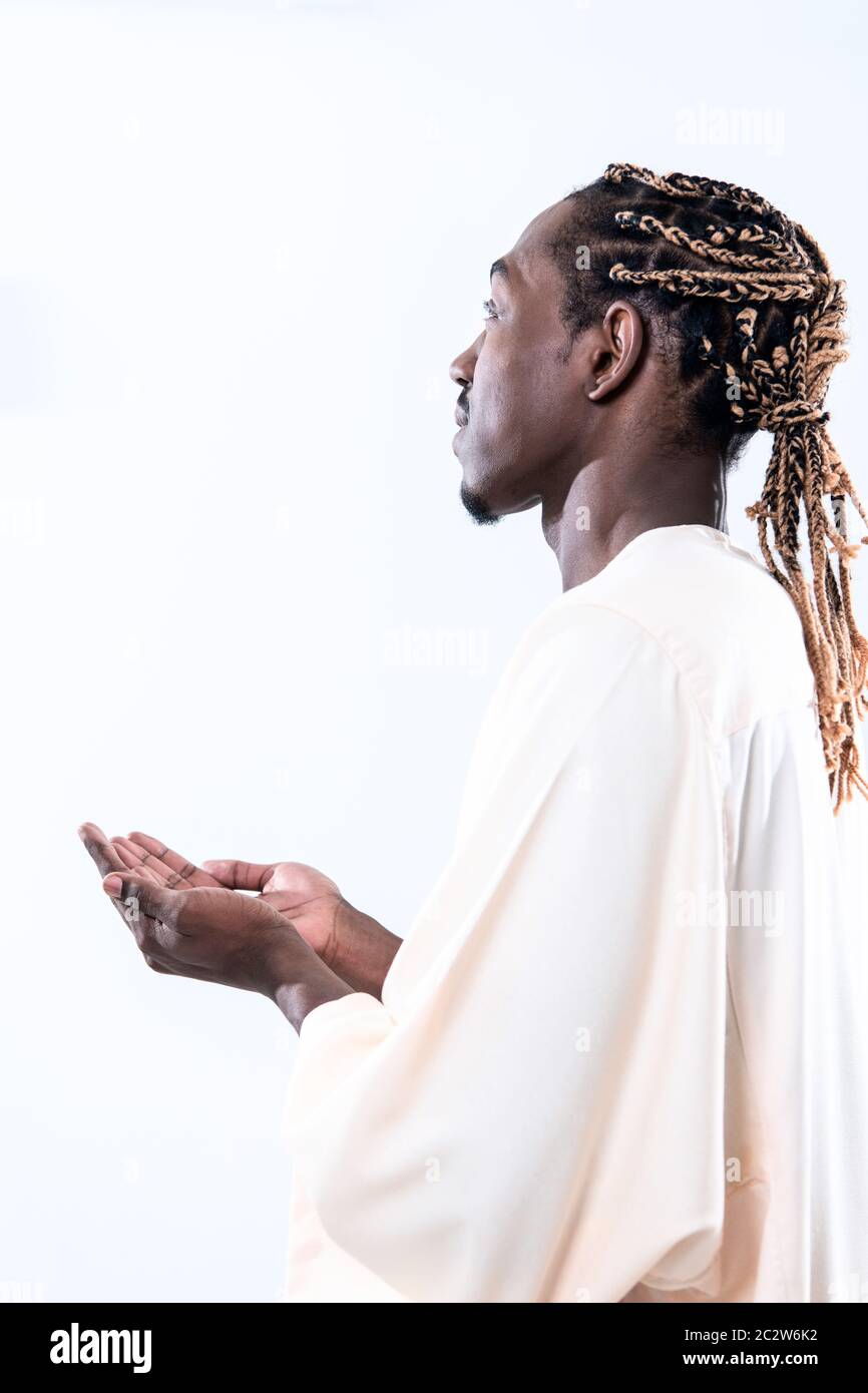 african man pray to Allah Stock Photo - Alamy