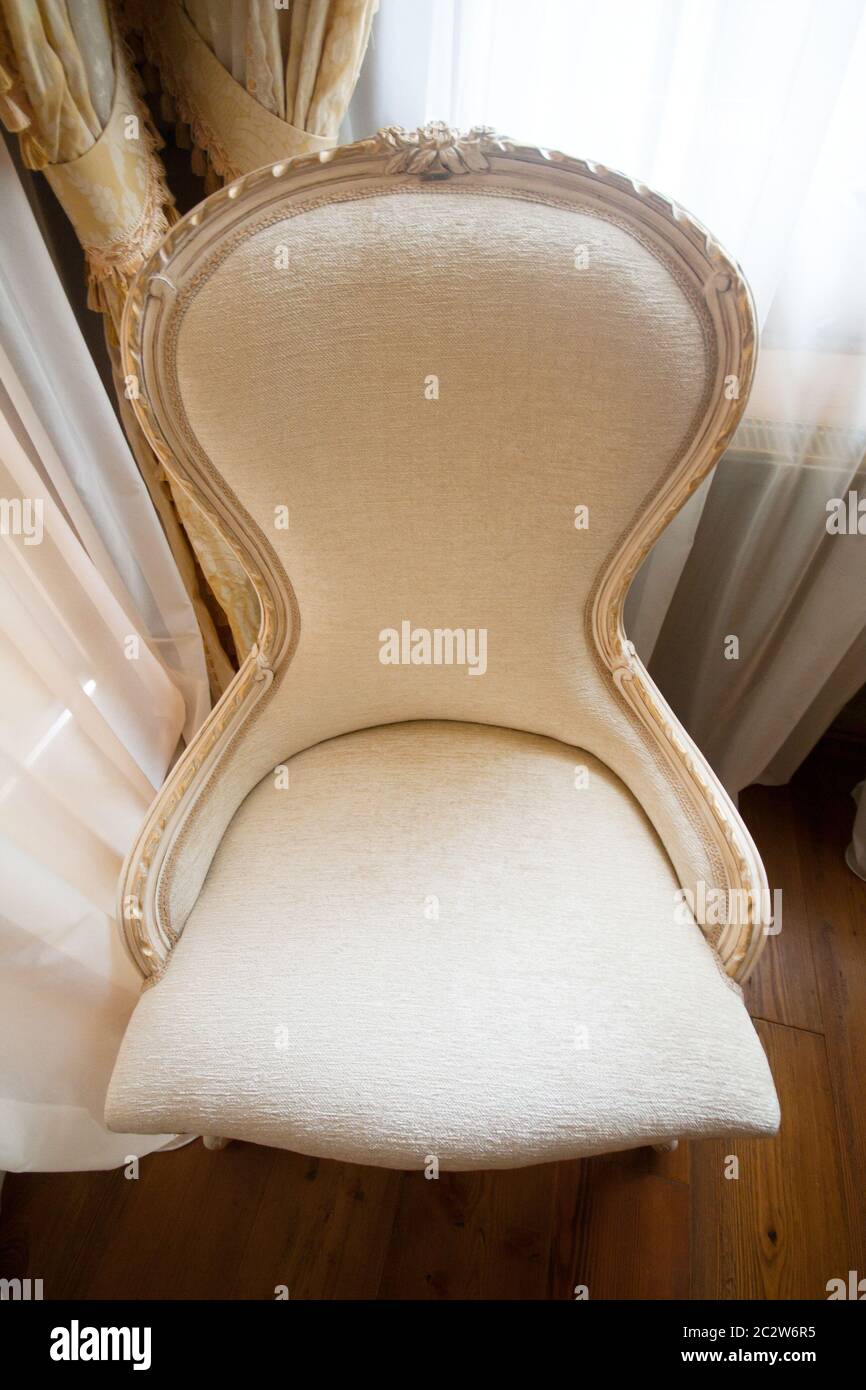 Vintage white chair. Top view Stock Photo - Alamy