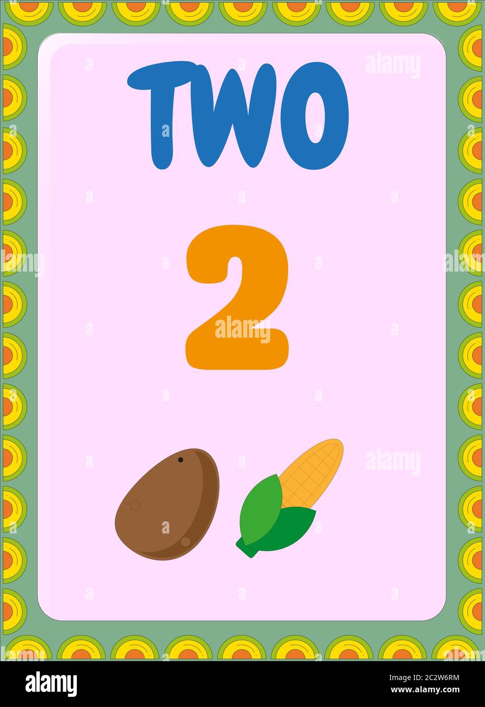 Preschool and toddler math with potato and corn design Stock Vector ...