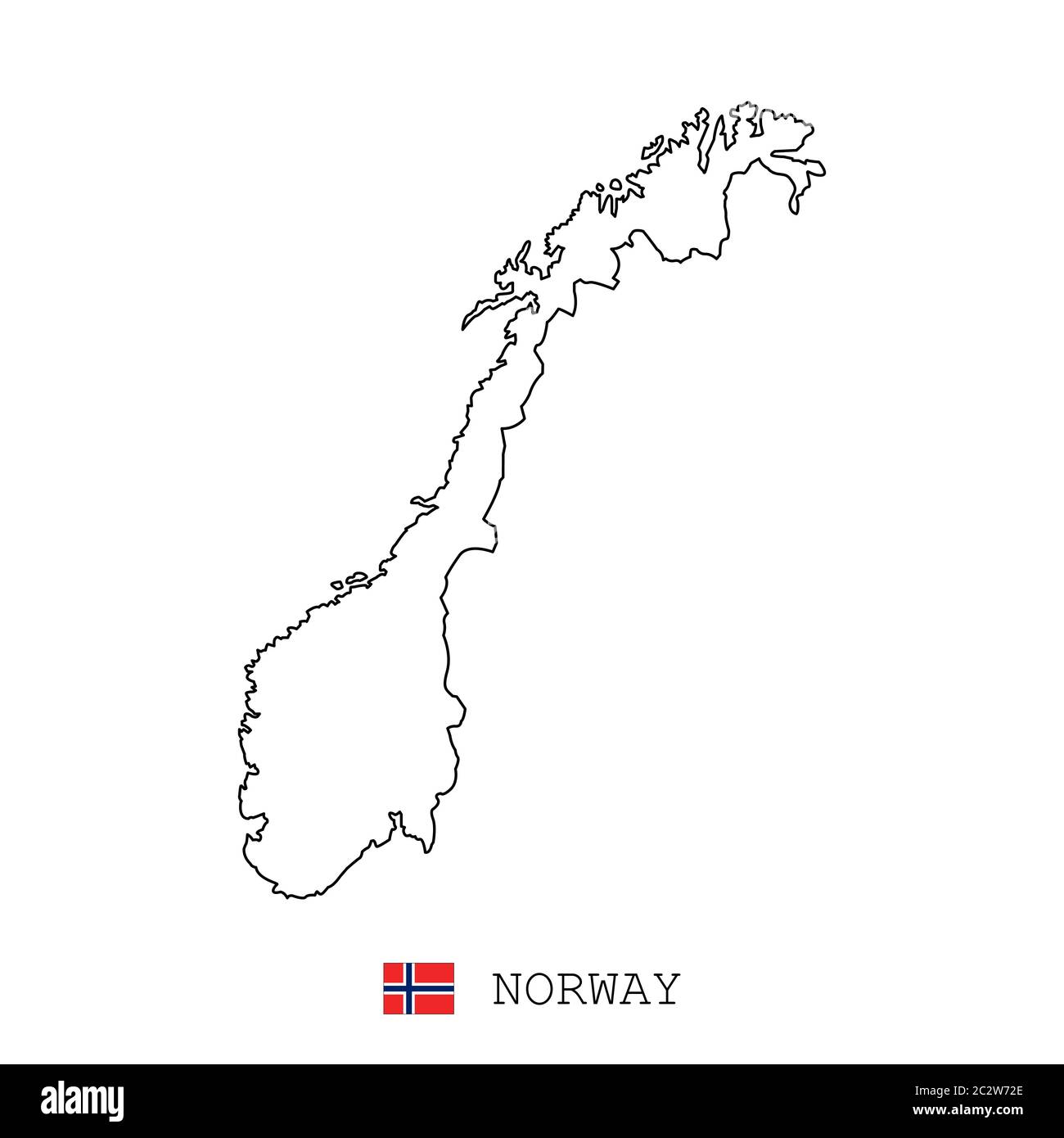 Norway map line linear hi-res stock photography and images - Alamy