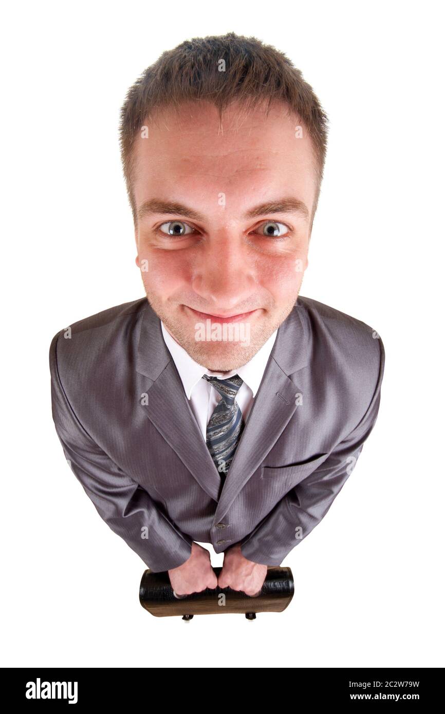 Happy smiling business man. Isolated on white Stock Photo - Alamy