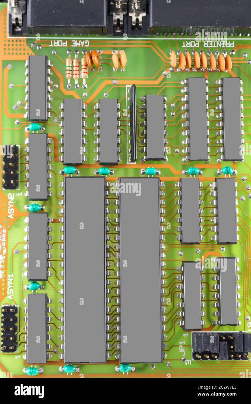 Abstract background with old computer circuit board Stock Photo - Alamy