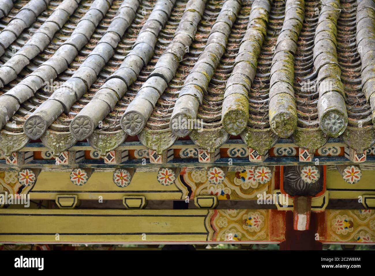 Roof of the Korean traditional house or Hanok in Kaesong. North Korea ...
