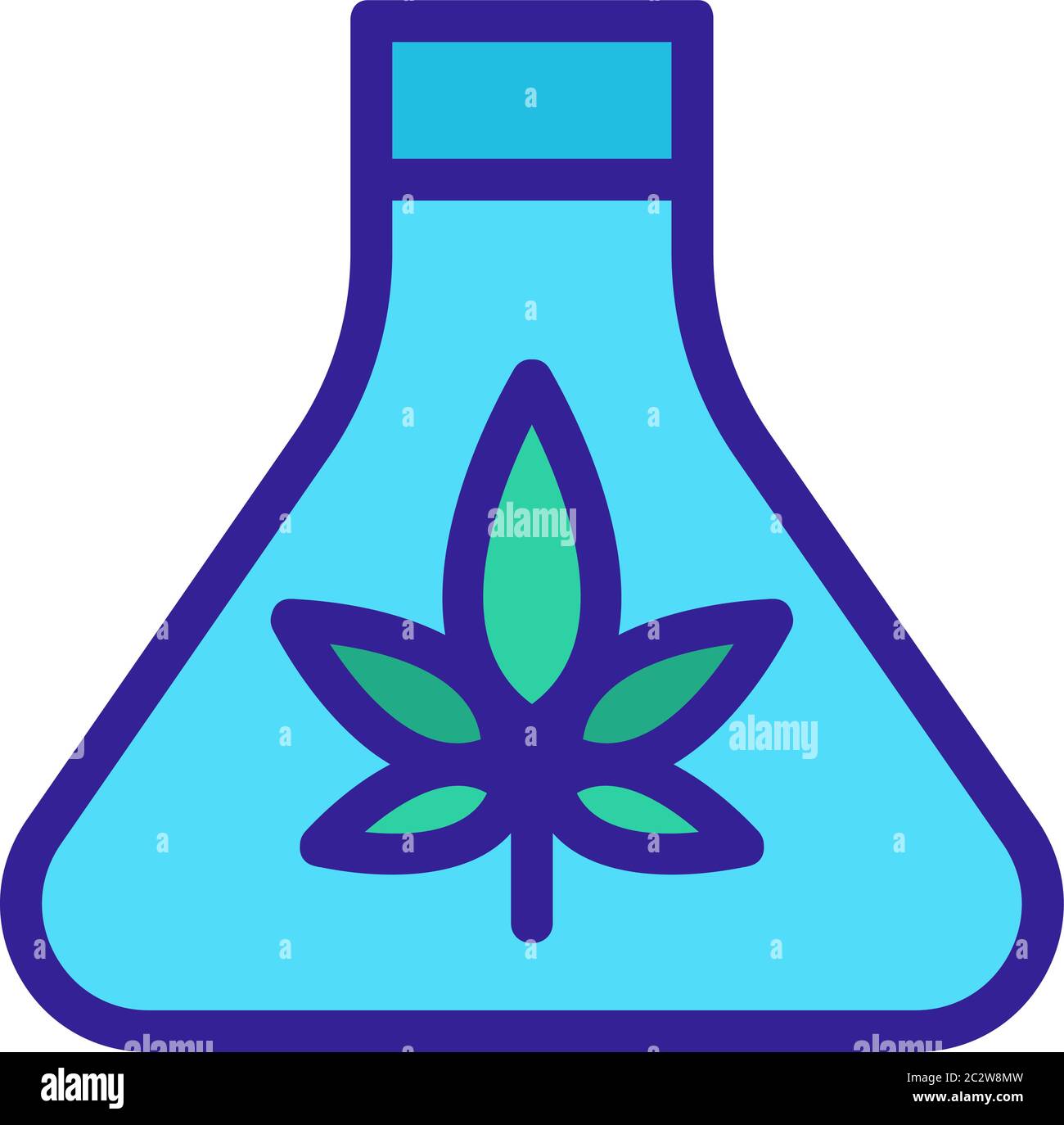 cannabis glass flask icon vector outline illustration Stock Vector ...
