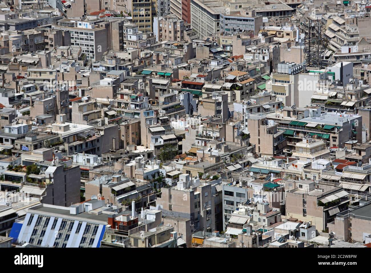 Urban Athens Aerial City Crowded Buildings Stock Photo - Alamy