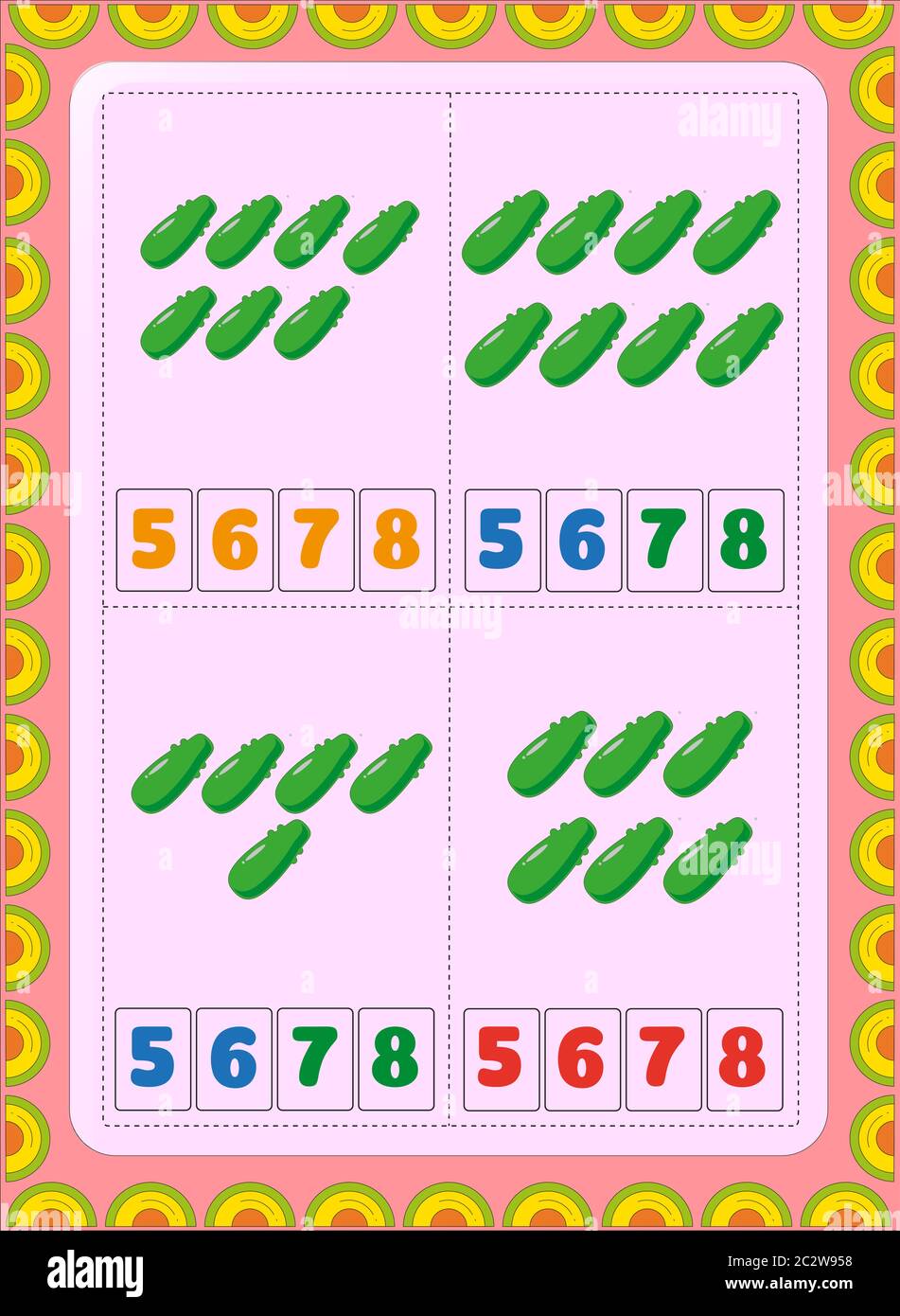 Preschool and toddler math with cucumber design Stock Vector Image ...